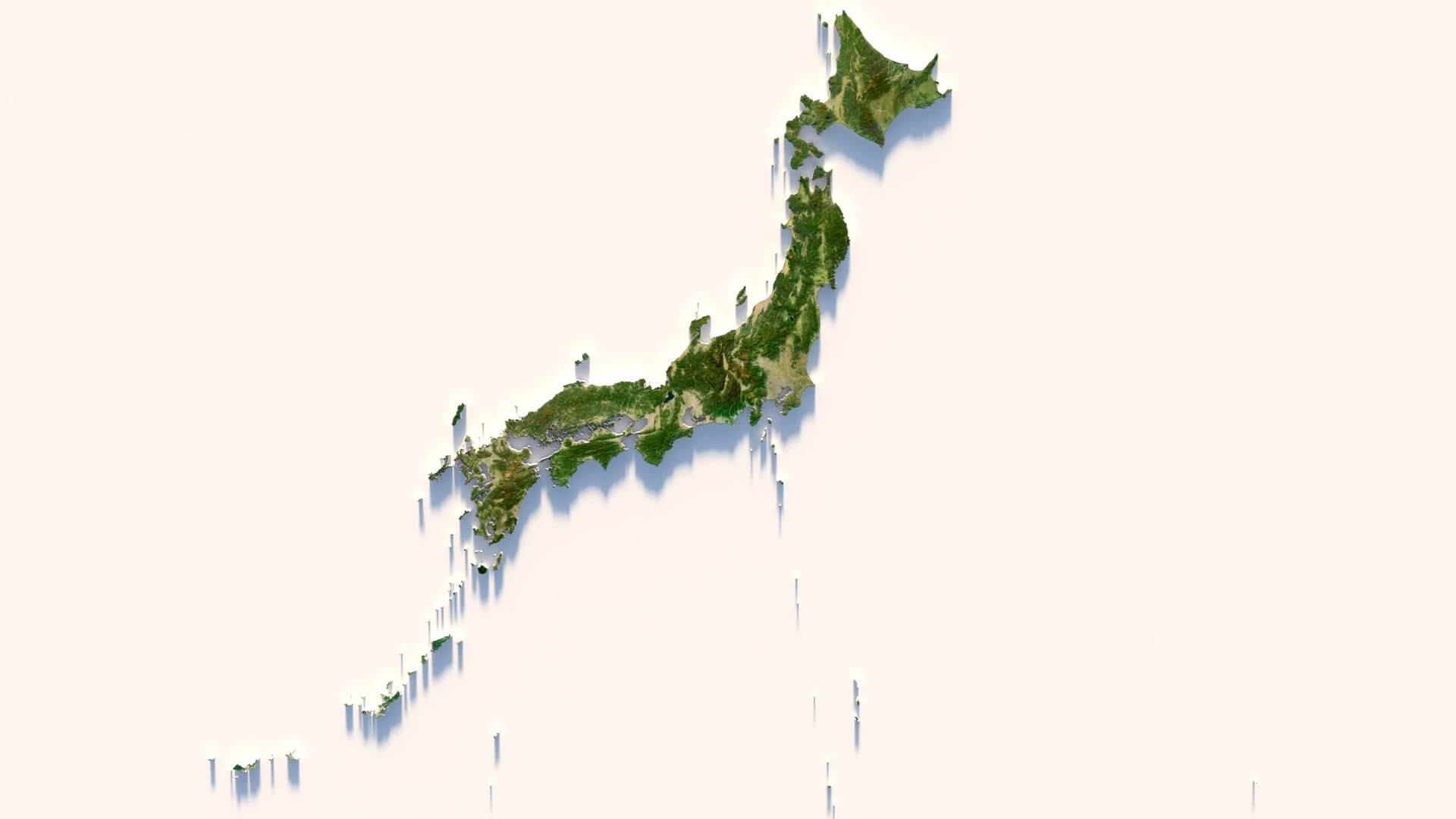 Japan Terrain Map - 3D Model by 3dstudio