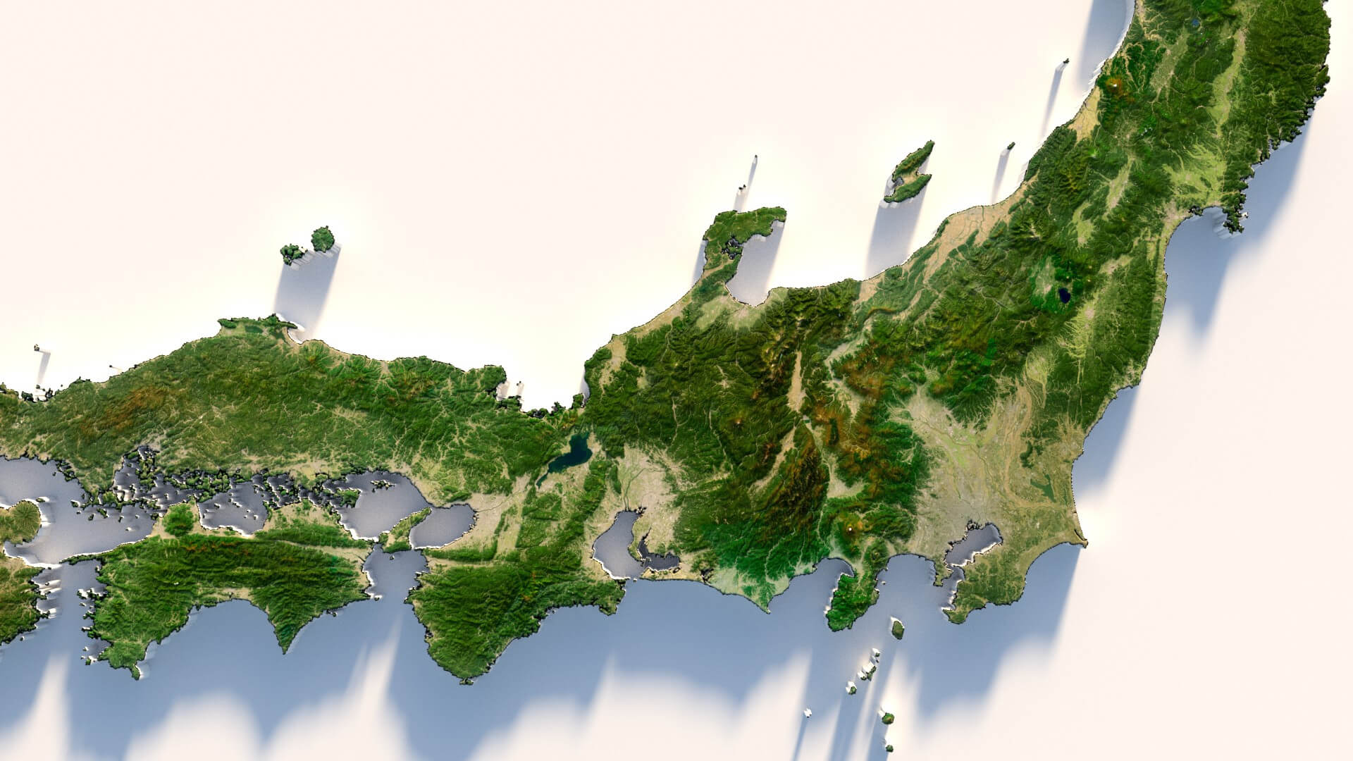 Japan Terrain Map - 3D Model by 3dstudio