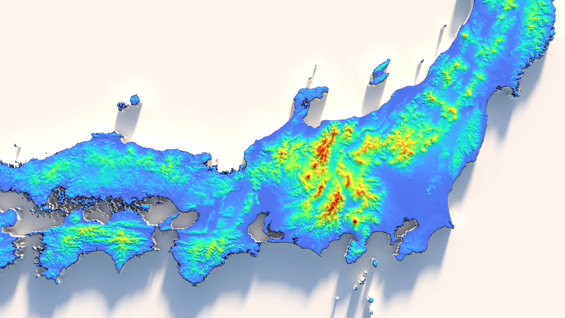 Japan Terrain Map - 3D Model by 3dstudio