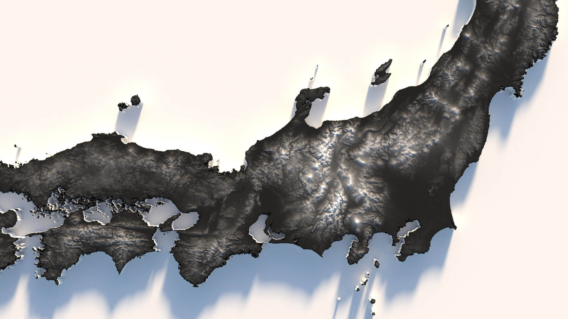 Japan Terrain Map - 3D Model by 3dstudio