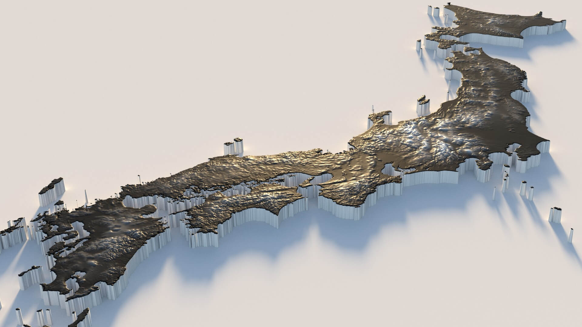 Japan Terrain Map - 3D Model by 3dstudio