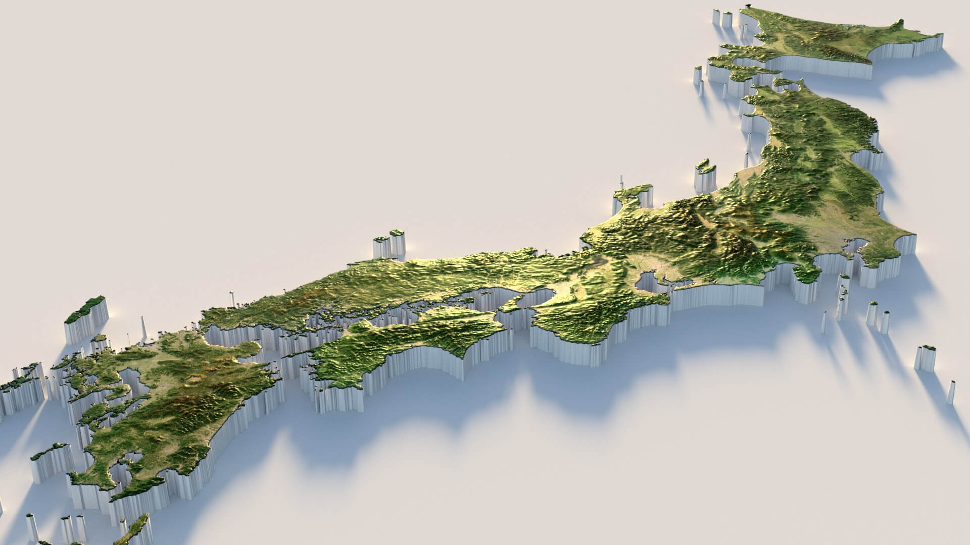 Japan Terrain Map - 3D Model by 3dstudio
