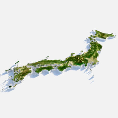 Japan Terrain Map - 3D Model by 3dstudio