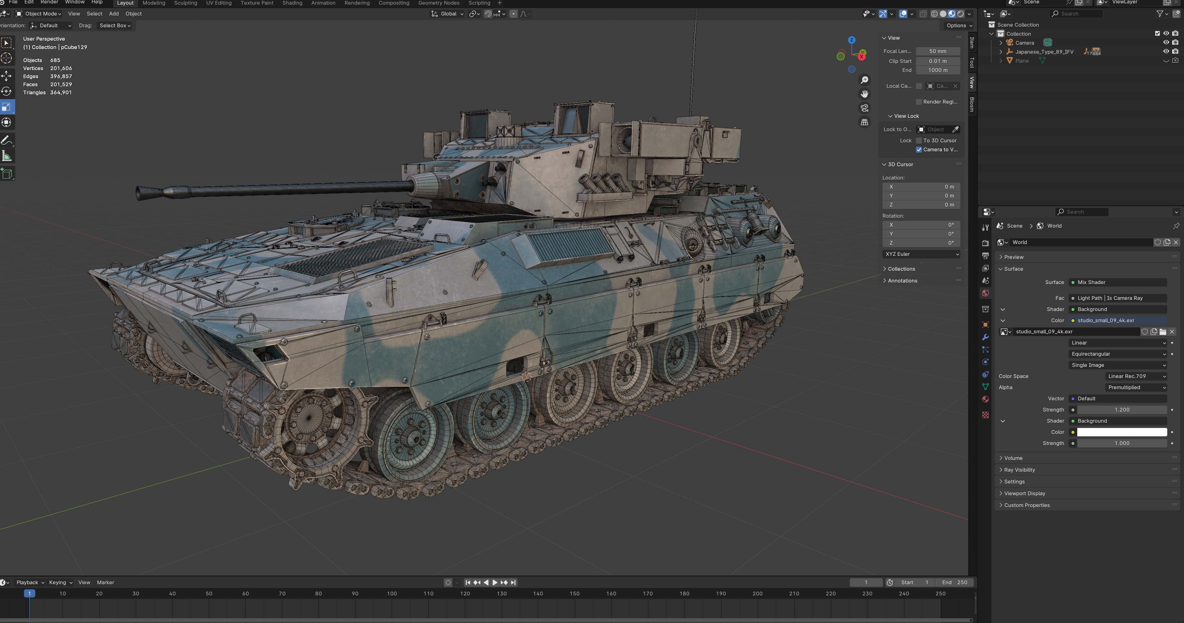 Japanese Type 89 IFV Tank - 3D Model by 3dstudio