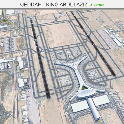 Jeddah King Abdulaziz Airport - 3D Model by 3dstudio