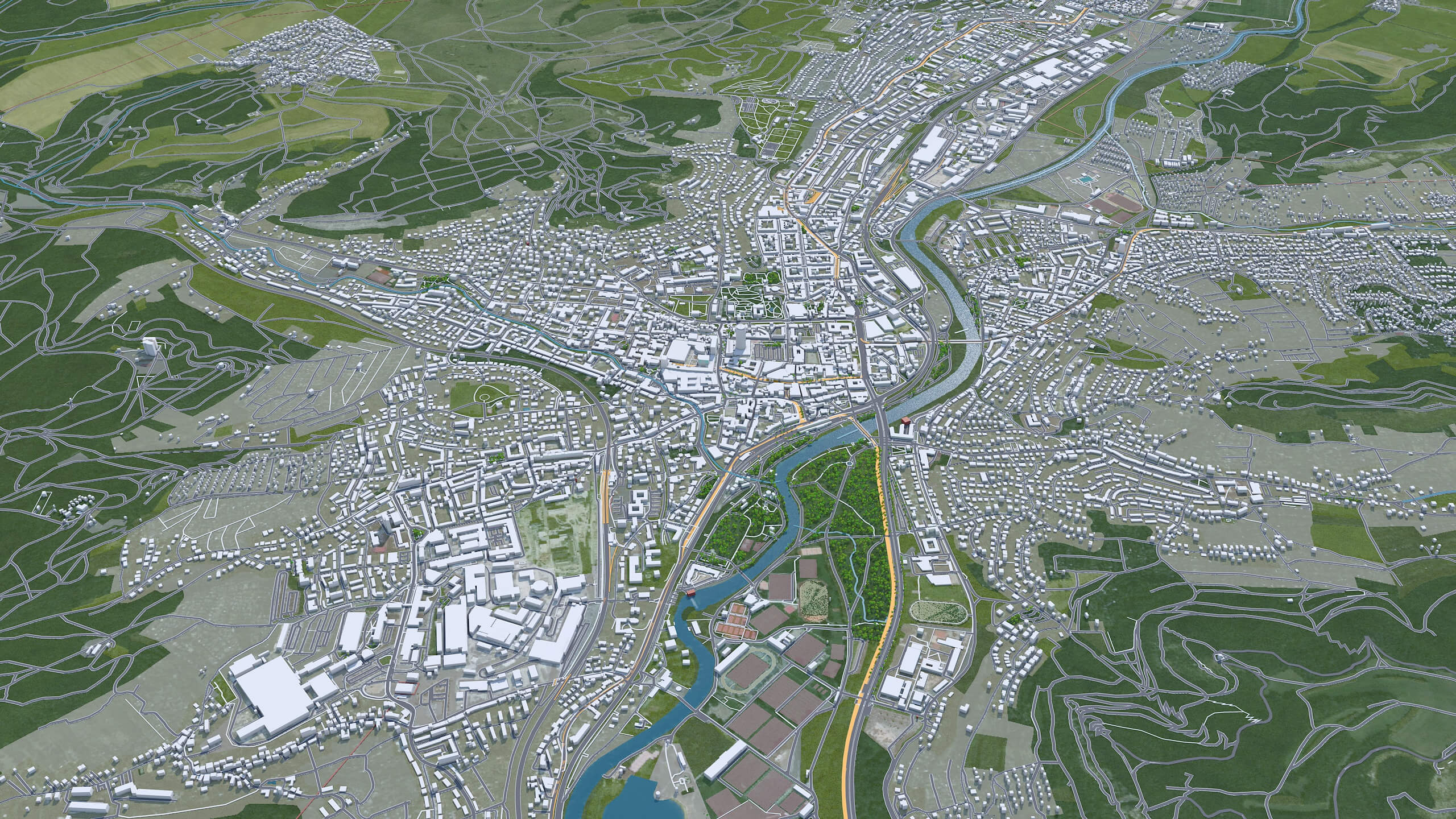 Jena City Germany 30km - 3D Model by 3dstudio