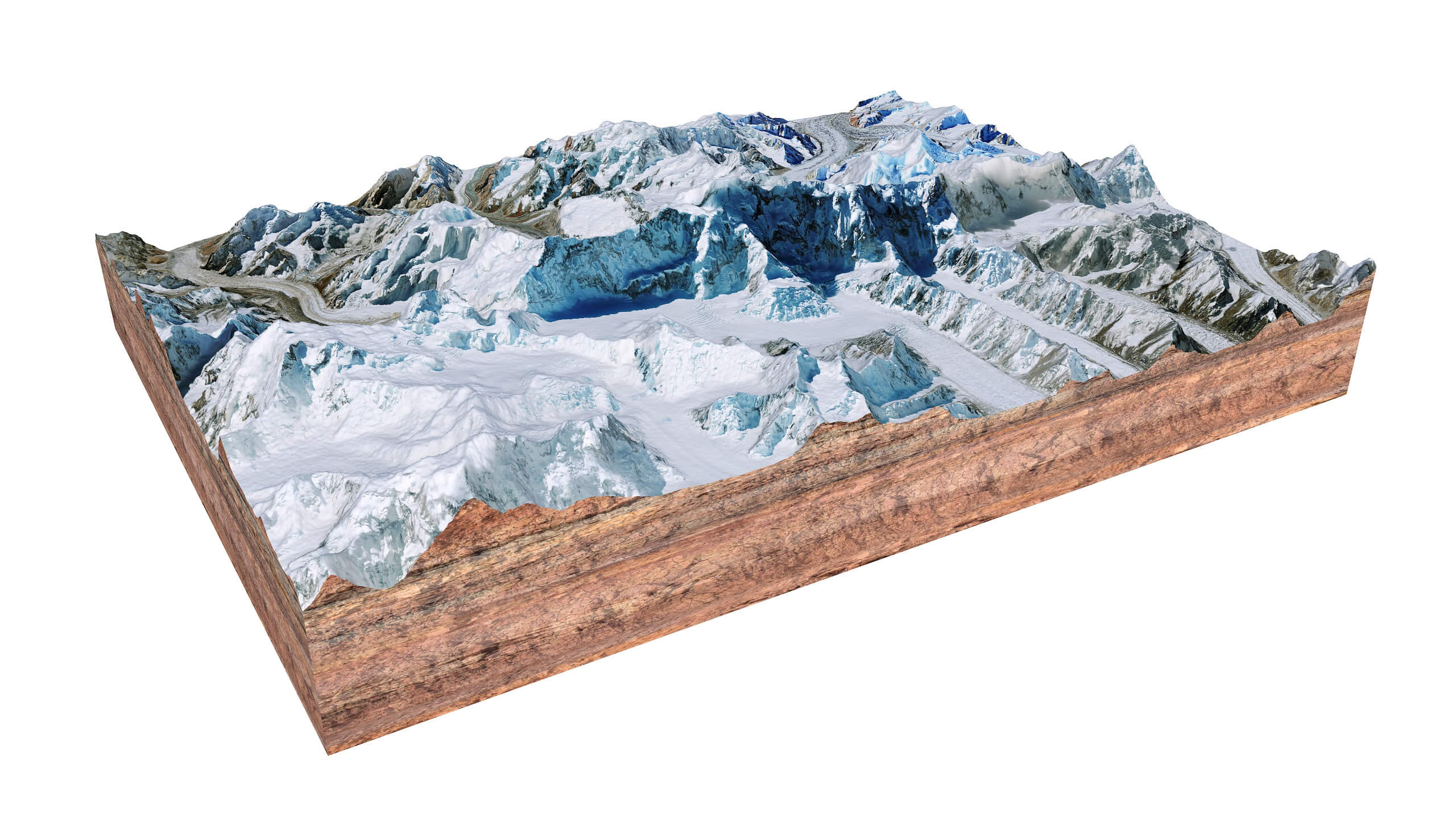 Jengish Chokusu Mountain China Terrain 3D Model by 3dstudio