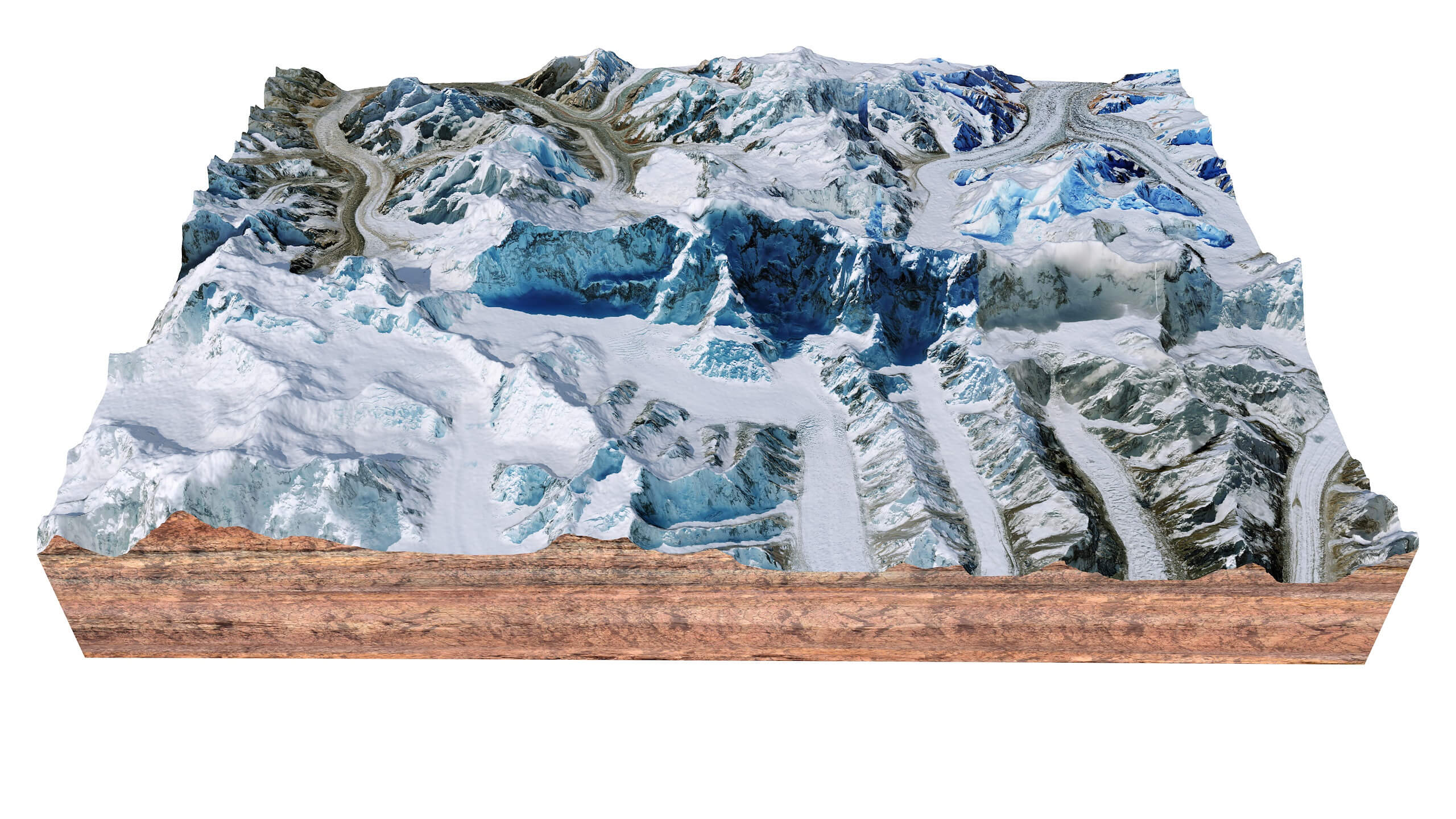 Jengish Chokusu Mountain China Terrain 3D Model by 3dstudio