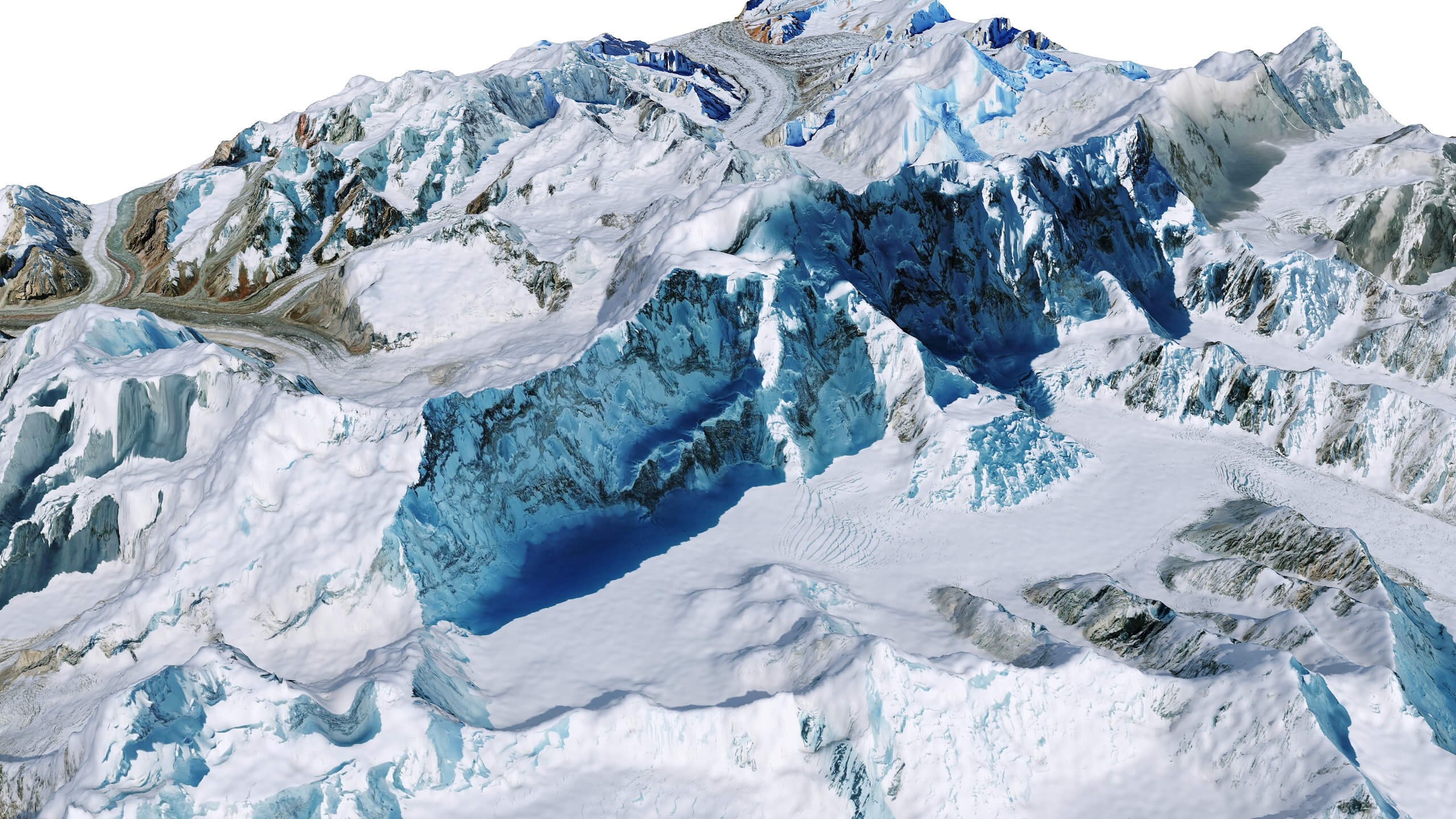 Jengish Chokusu Mountain China Terrain 3D Model by 3dstudio