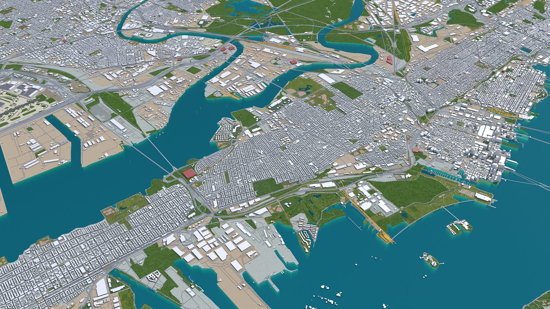 Jersey City Newark, New Jersey 40km - 3D Model by 3dstudio
