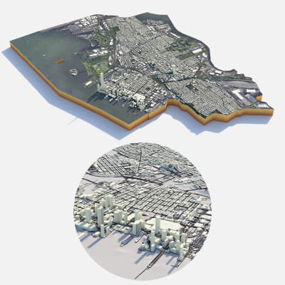 Jersey Terrain City Newark in New York - 3D Model by 3dstudio