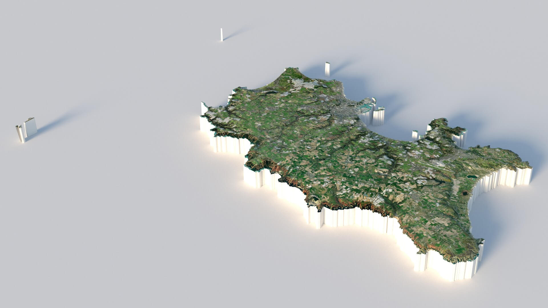 Jersey Terrain Map - 3D Model by 3dstudio