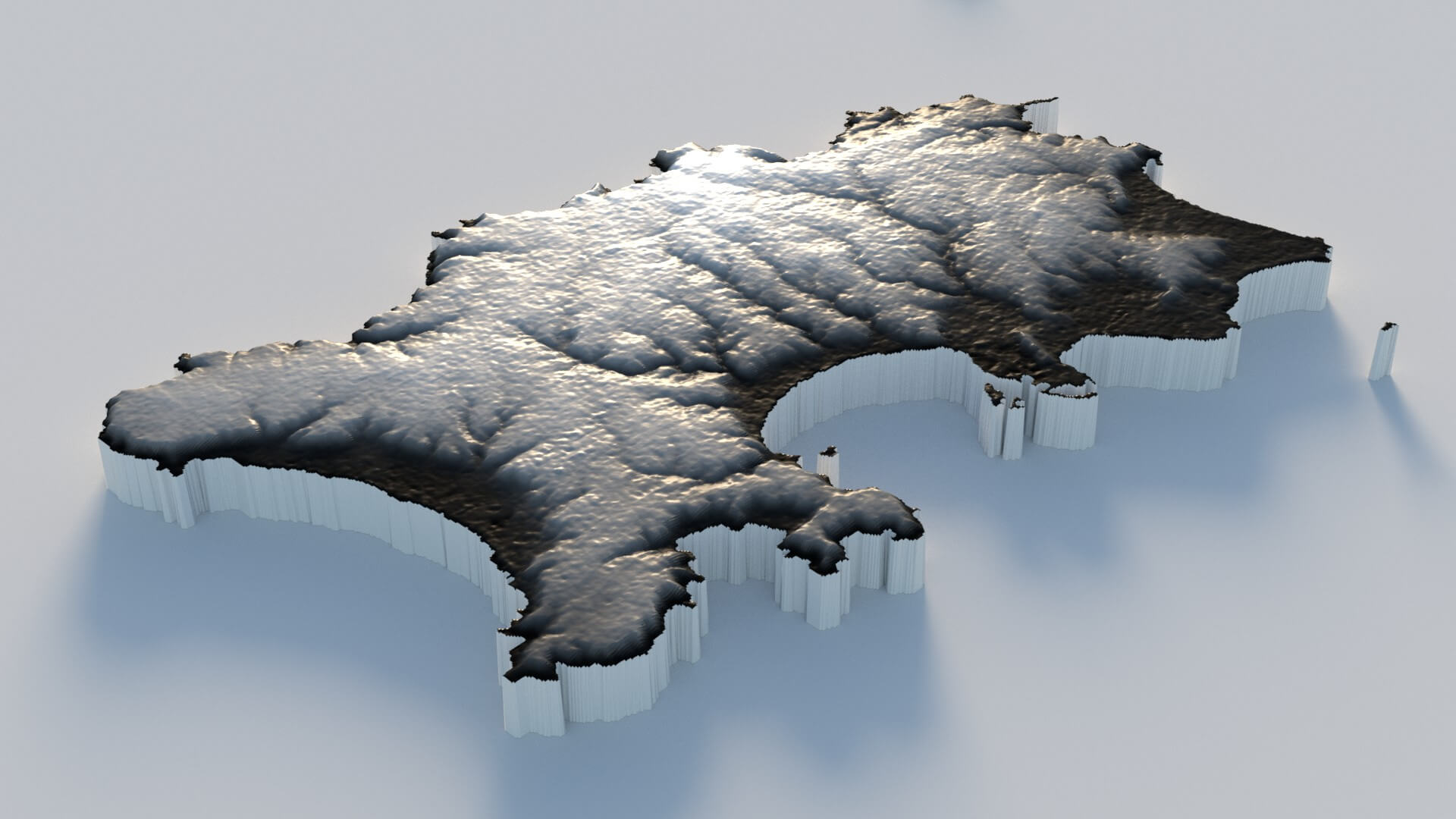 Jersey Terrain Map - 3D Model by 3dstudio