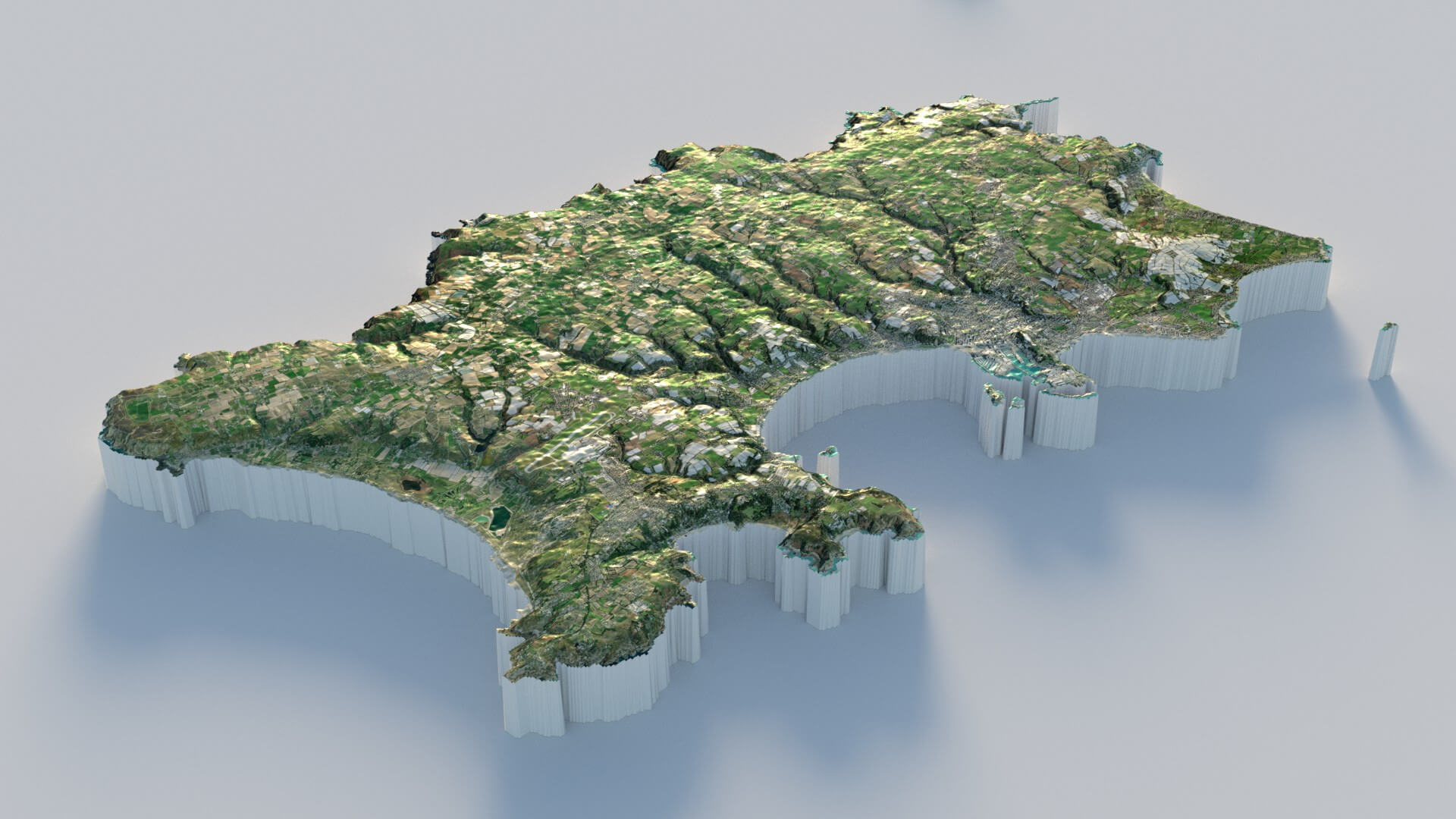 Jersey Terrain Map - 3D Model by 3dstudio