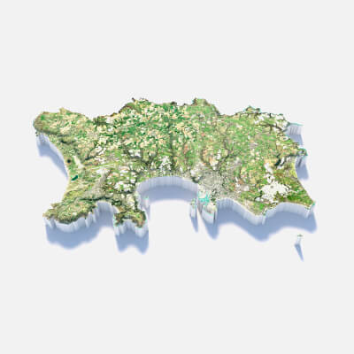 Jersey Terrain Map - 3D Model by 3dstudio