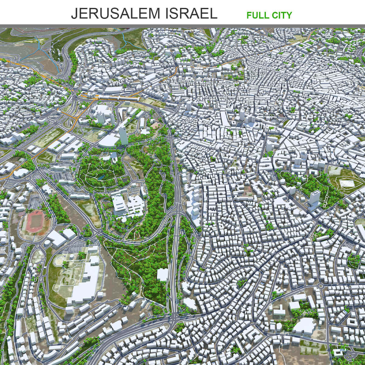 Jerusalem, Israel 60km - 3D Model by 3dstudio