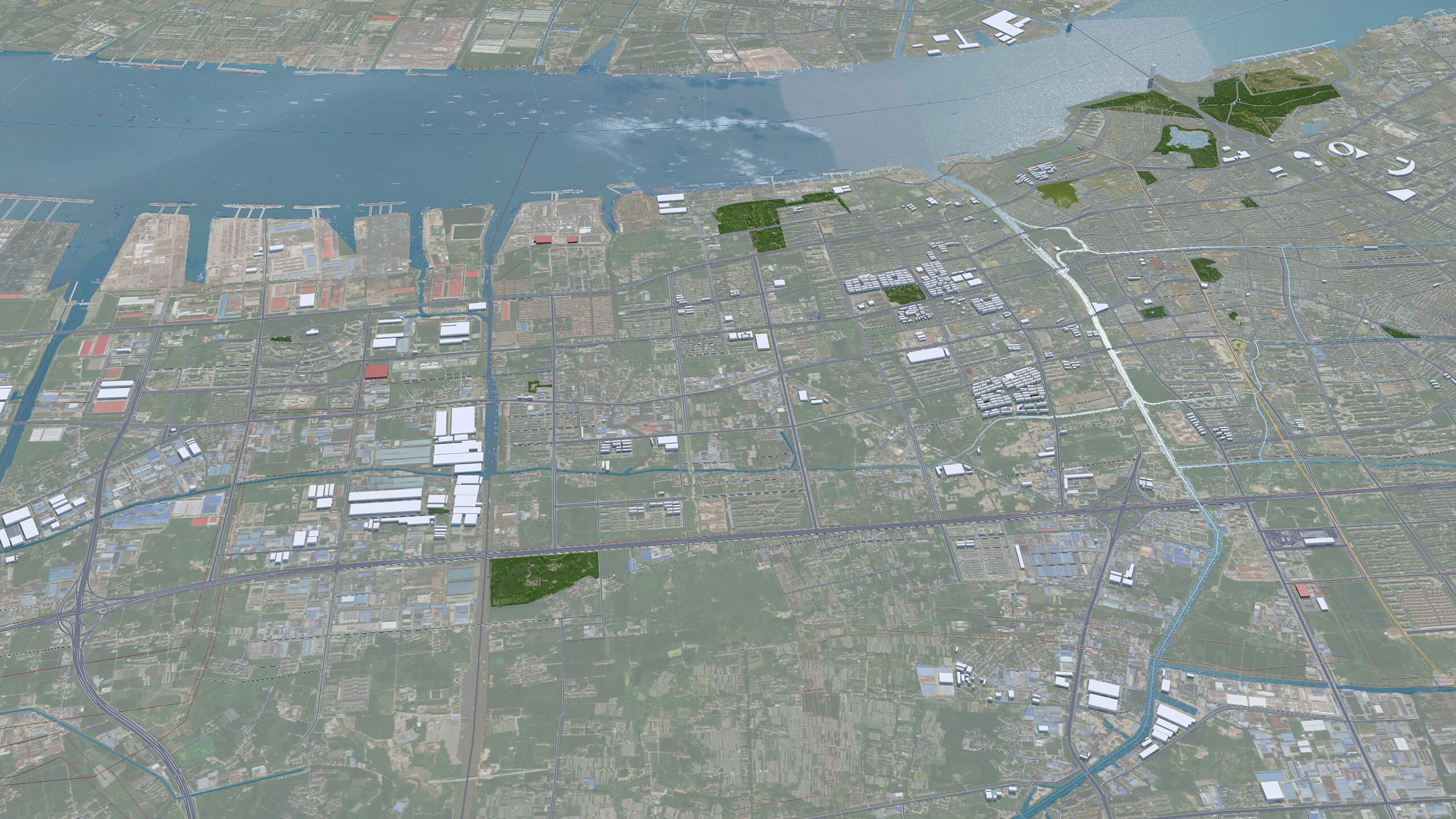 Jiangyin City Wuxi Jiangsu China 3D Model 45km by 3dstudio