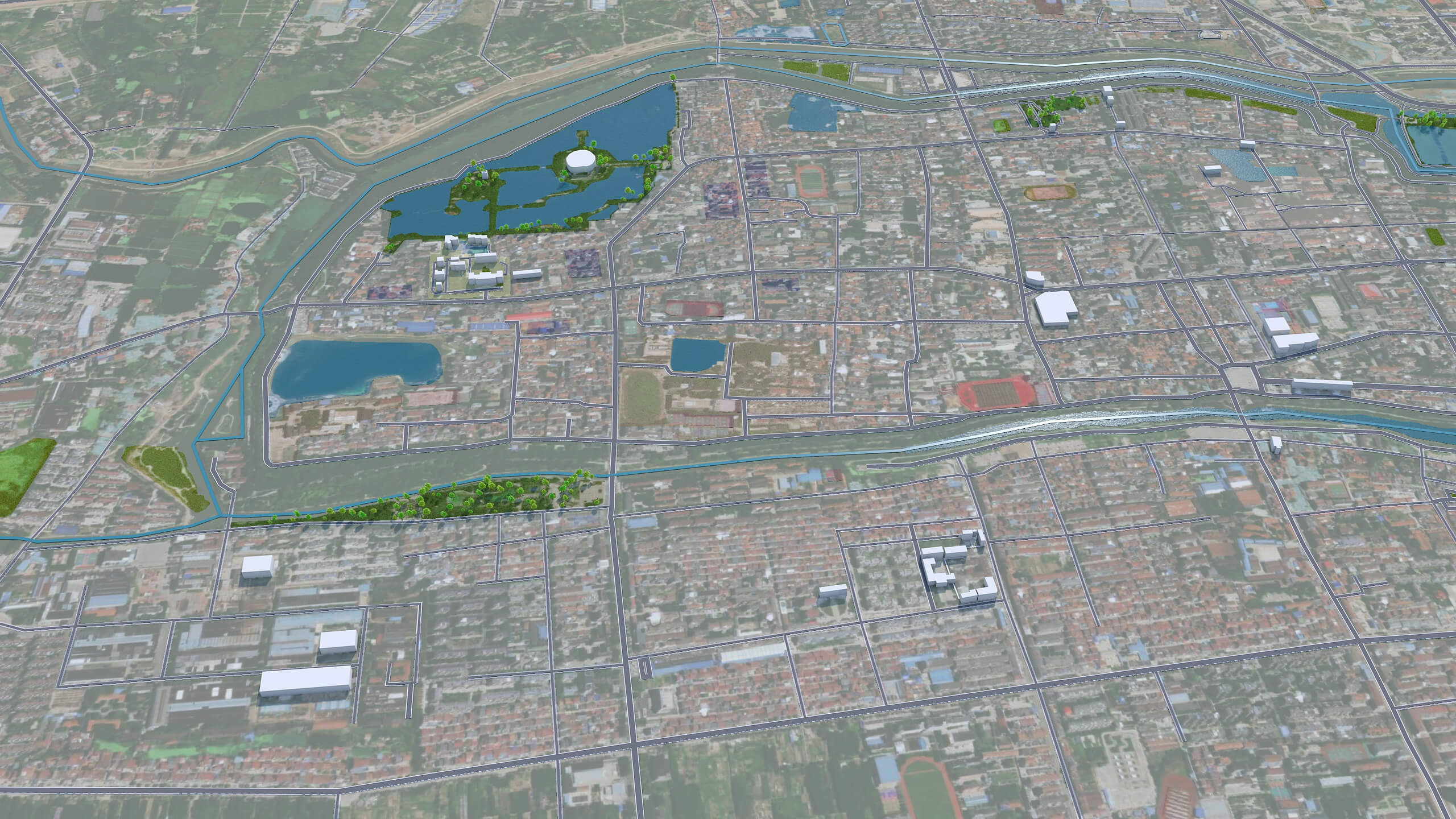 Jingzhou City Hubei China 3D Model 30km by 3dstudio
