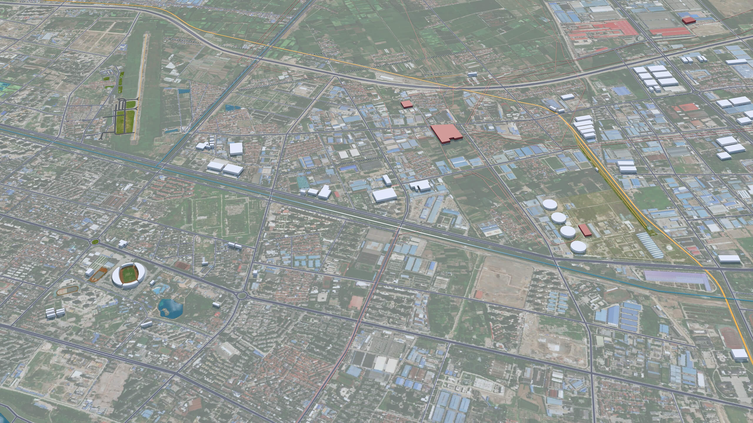 Jingzhou City Hubei China 3D Model 30km by 3dstudio