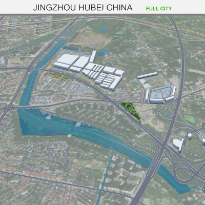 Jingzhou City Hubei China 3D Model 30km by 3dstudio