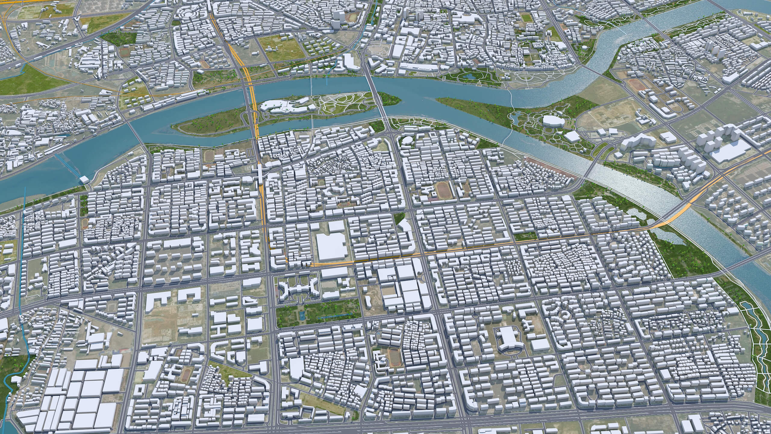 Jinhua Zhejiang City China 3D Model 35km by 3dstudio