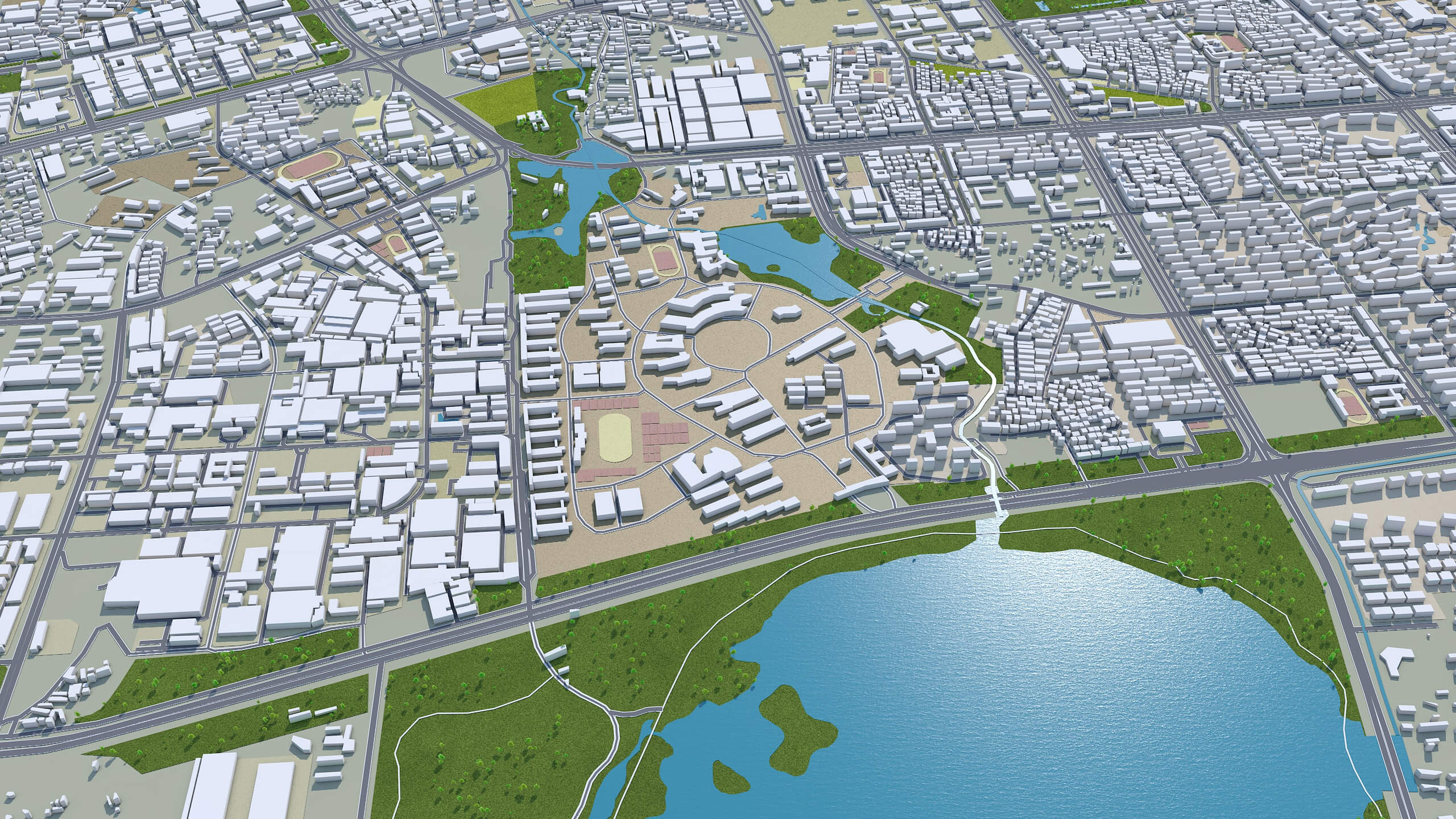 Jinhua Zhejiang City China 3D Model 35km by 3dstudio