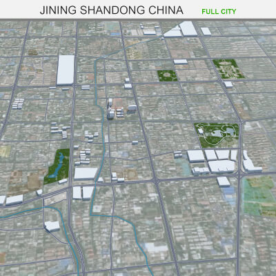 Jining Shandong City China 3D Model 80km by 3dstudio