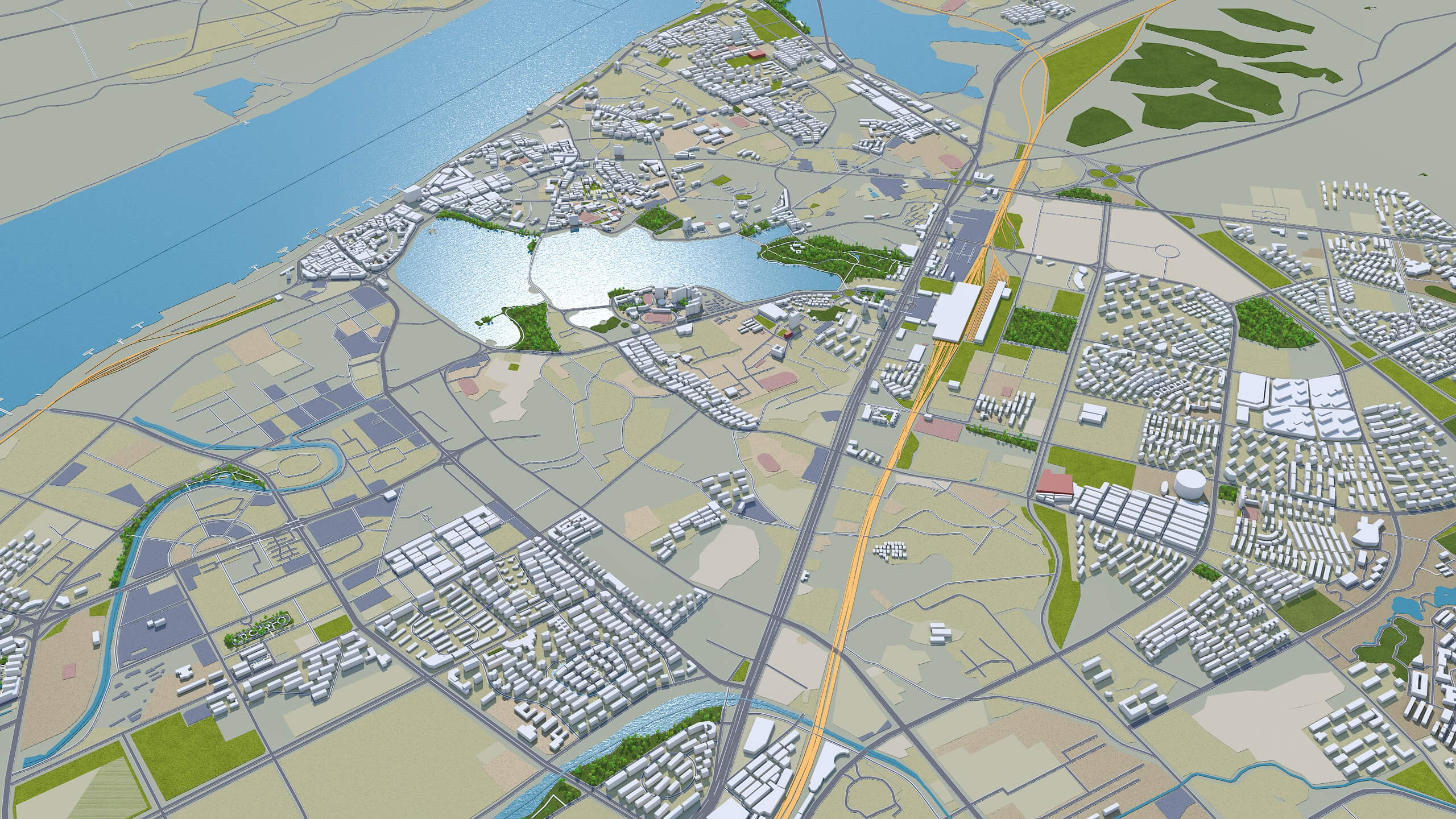 Jiujiang Jiangxi City China 3D Model 70km by 3dstudio