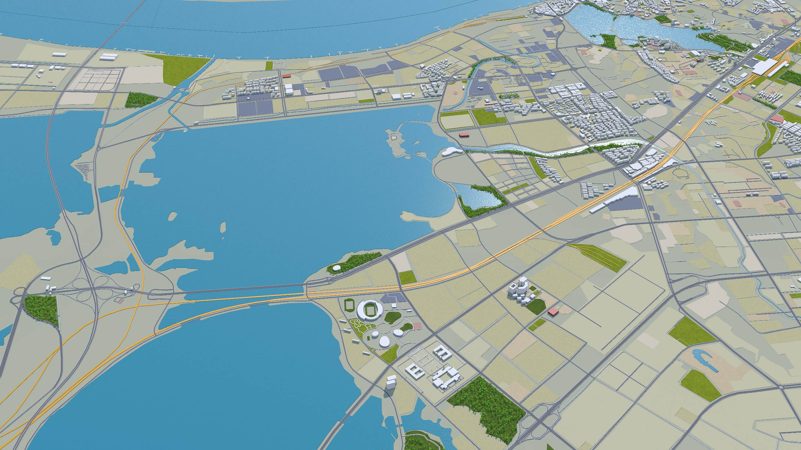 Jiujiang Jiangxi City China 3D Model 70km by 3dstudio