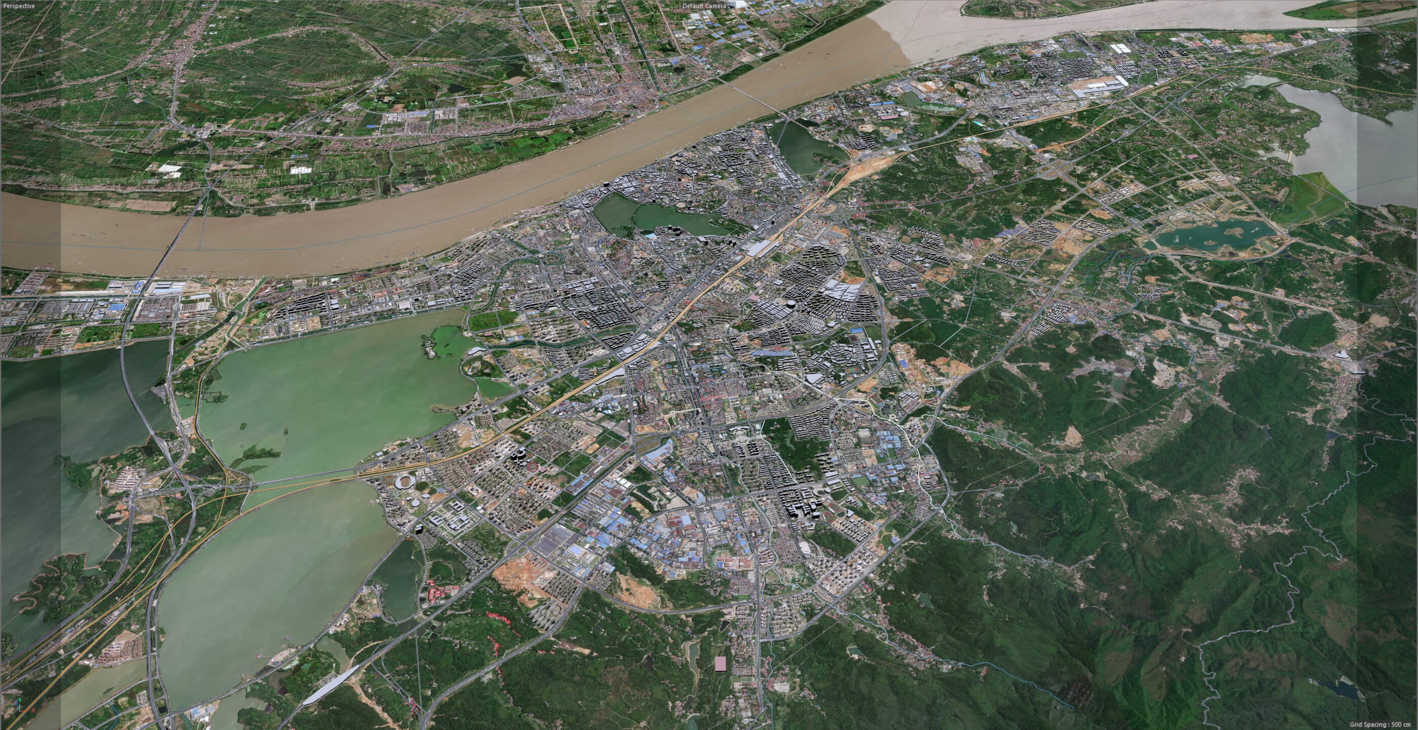Jiujiang Jiangxi City China 3D Model 70km by 3dstudio