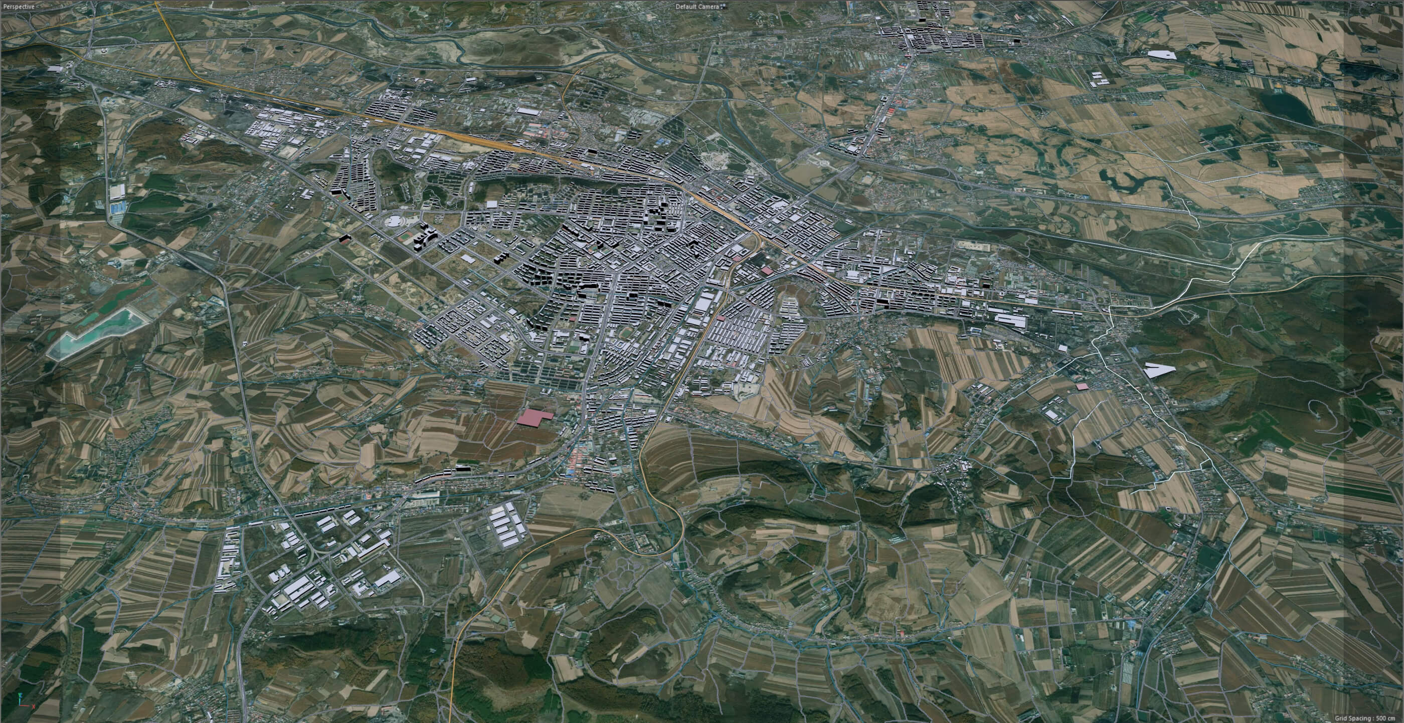 Jixi Heilongjiang City China 3D Model 30km by 3dstudio