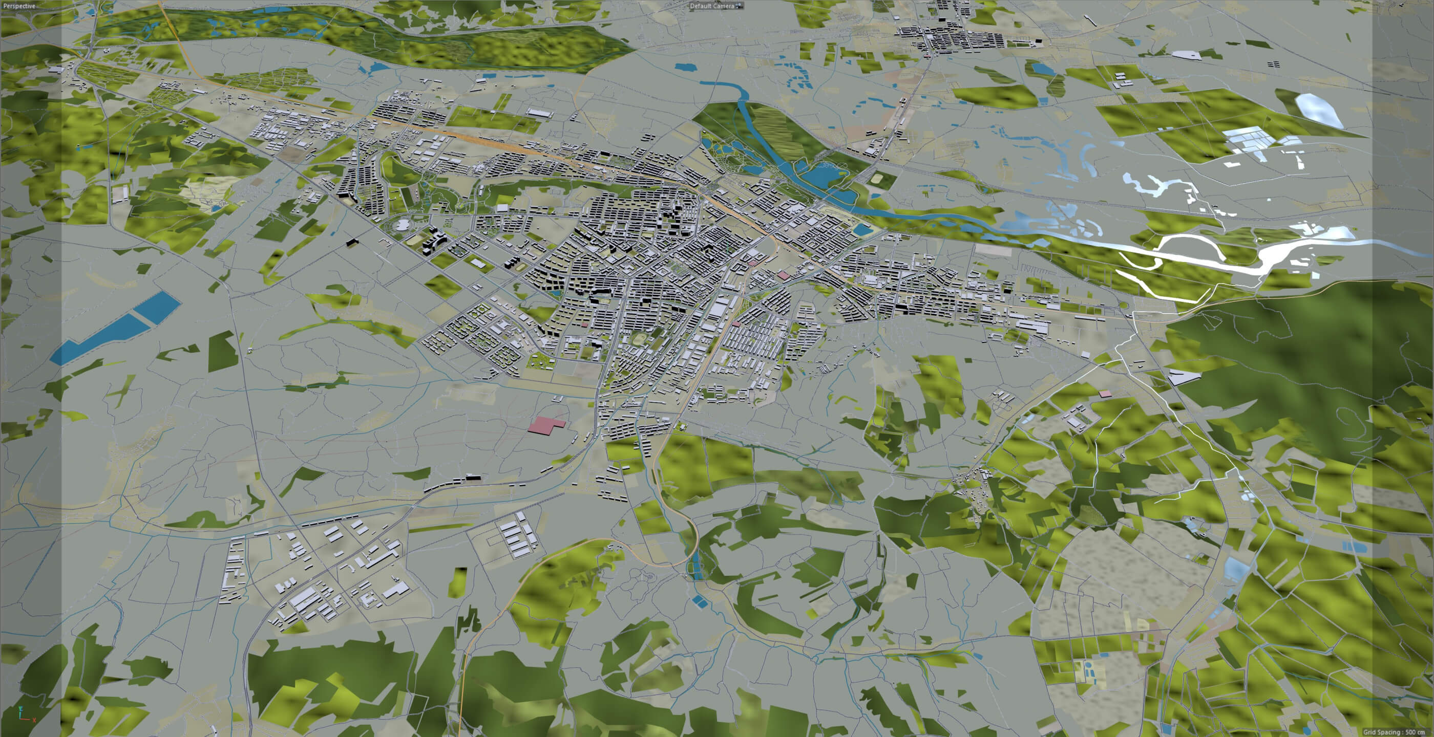 Jixi Heilongjiang City China 3D Model 30km by 3dstudio