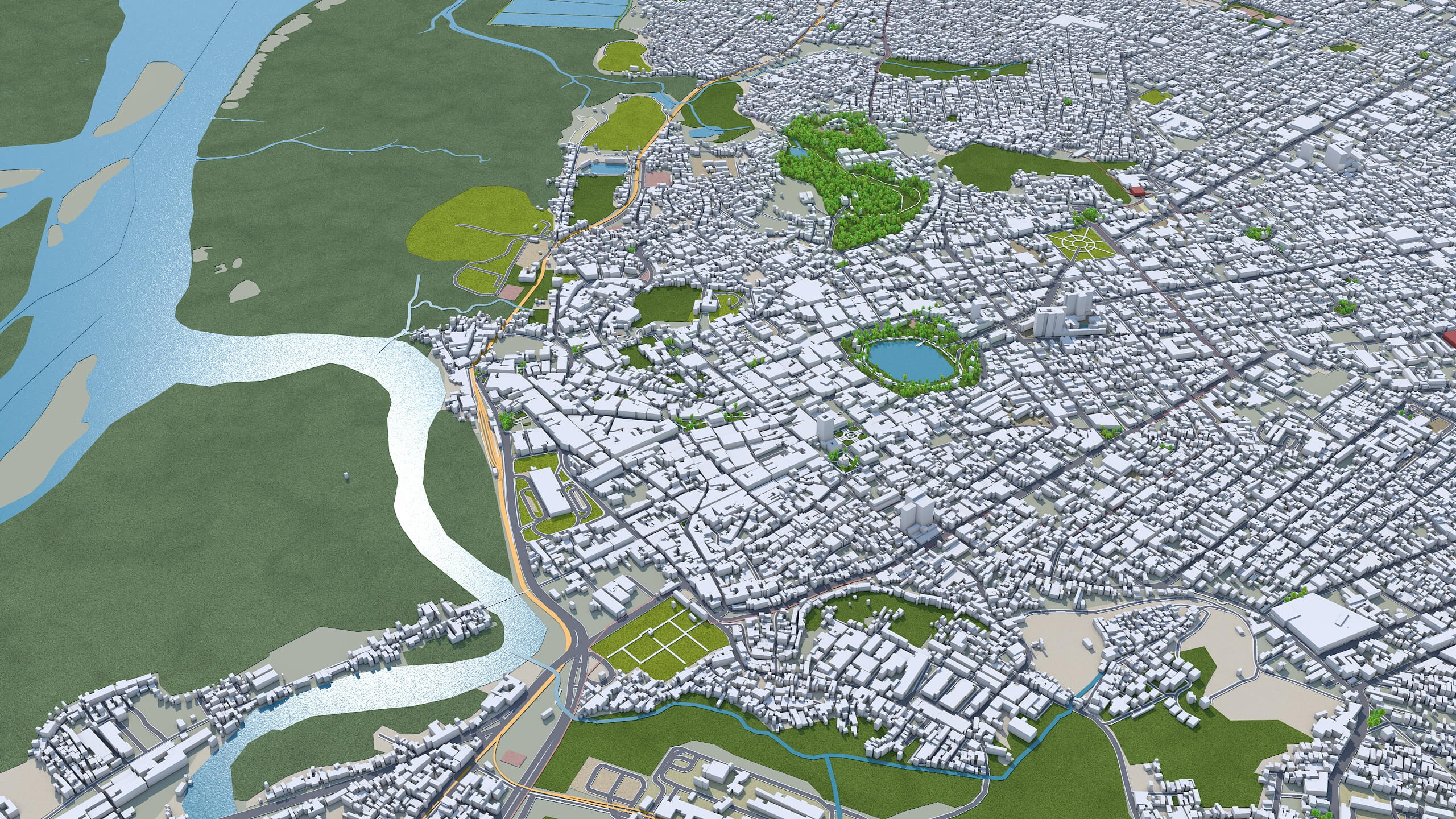 Joao Pessoa City Brazil 3D Model 30km by 3dstudio