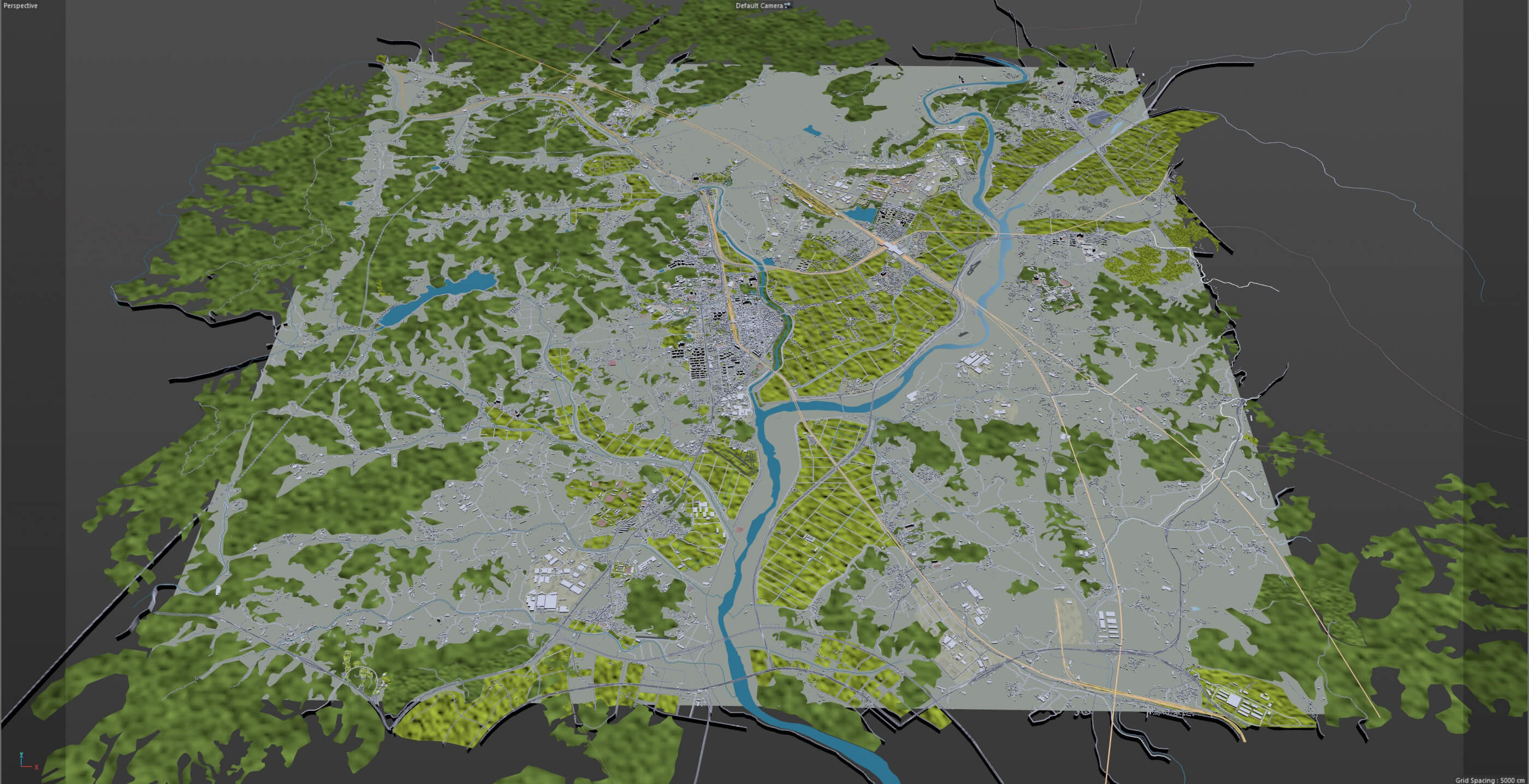 Jochiwon Yeongi-Gun South Korea 20km 3D Model by 3dstudio