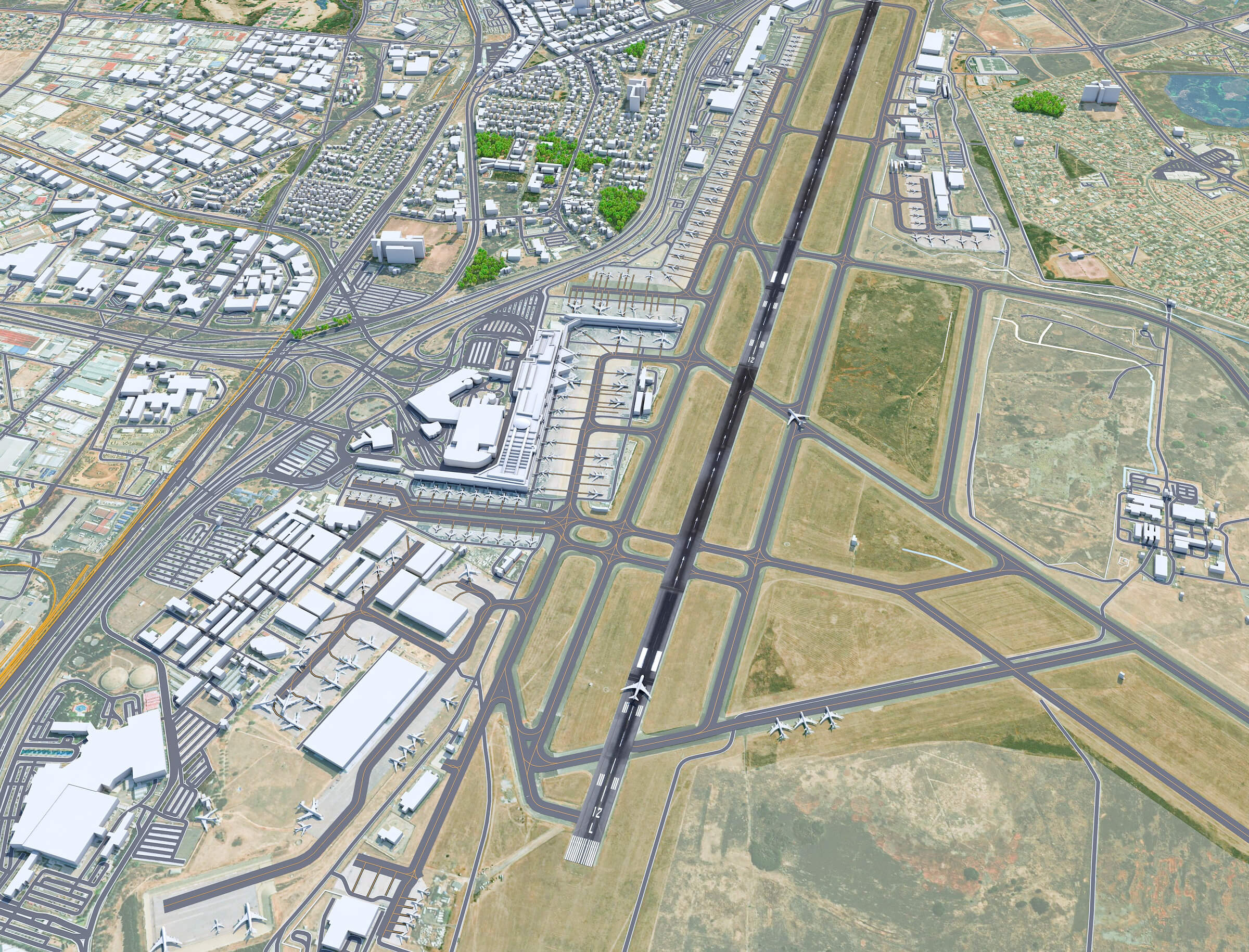 Johannesburg or Tambo International Airport - 3D Model by 3dstudio