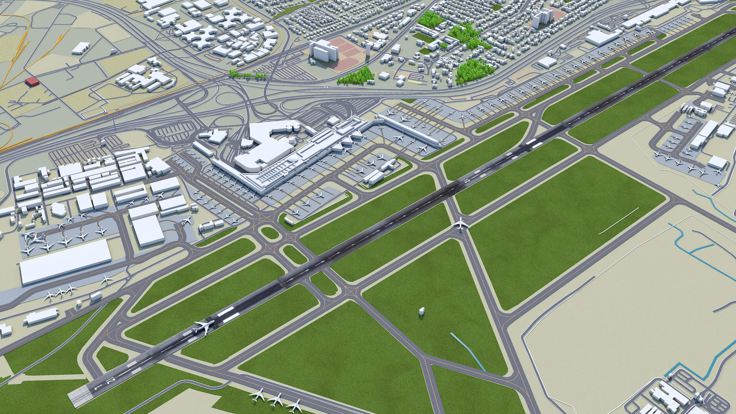 Johannesburg or Tambo International Airport - 3D Model by 3dstudio