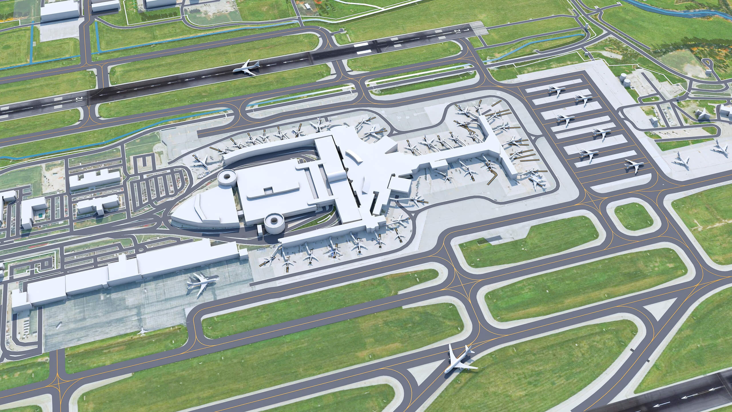 John Glenn Columbus International Airport - 3D Model by 3dstudio