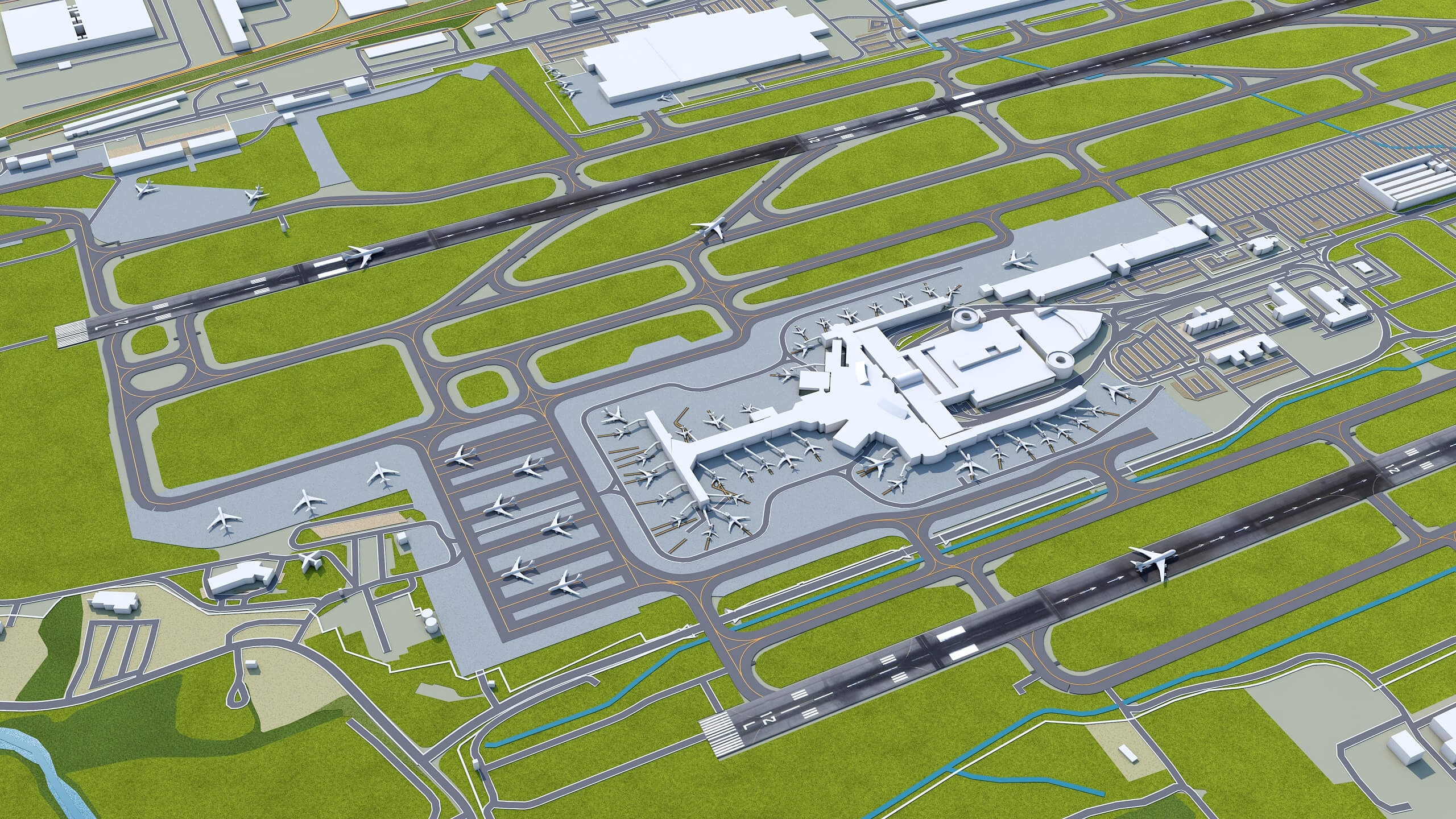 John Glenn Columbus International Airport - 3D Model by 3dstudio