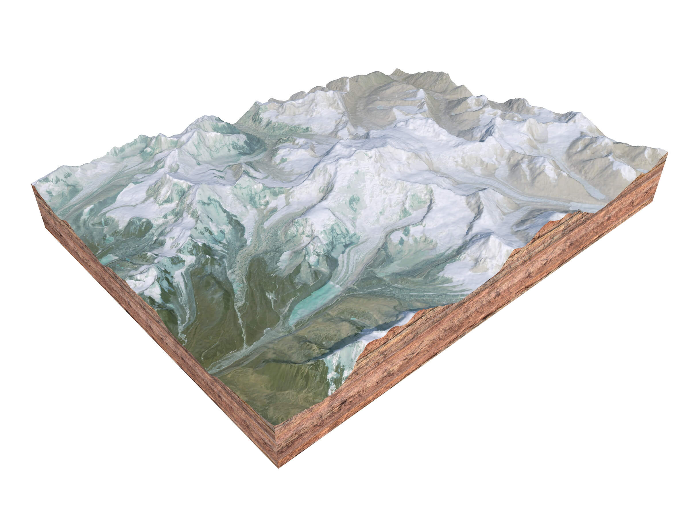 Jongsong Mountain China India Nepal Terrain 3D Model by 3dstudio