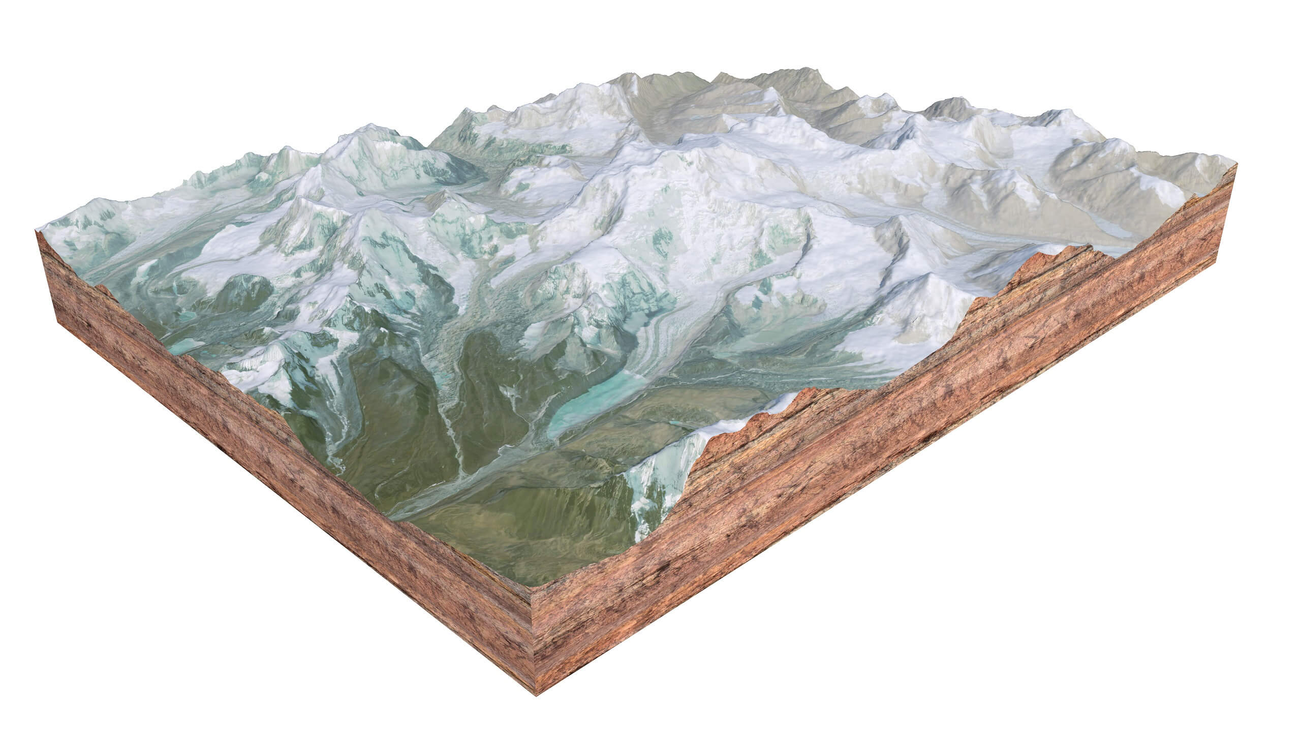 Jongsong Mountain China India Nepal Terrain 3D Model by 3dstudio