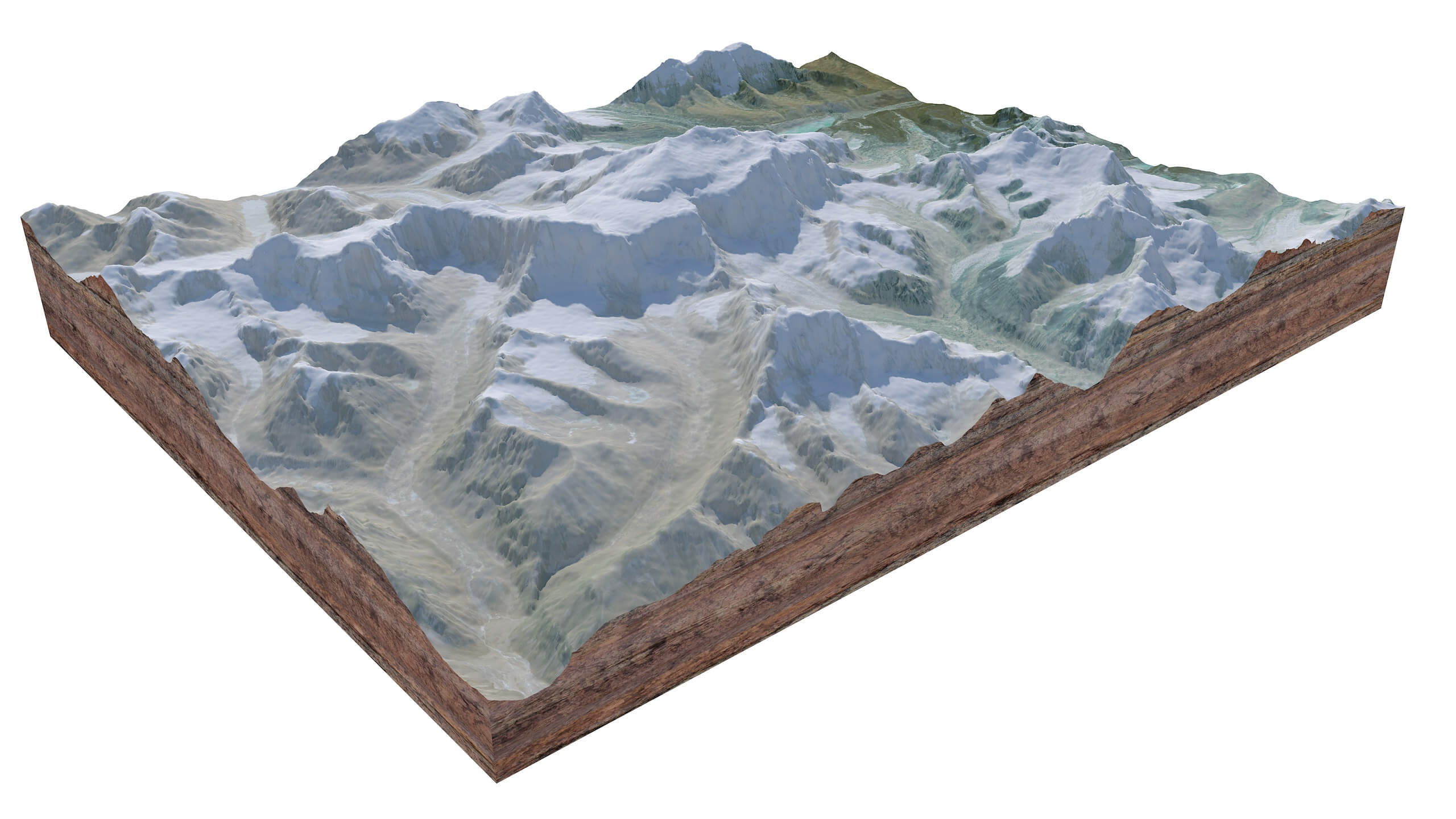 Jongsong Mountain China India Nepal Terrain 3D Model by 3dstudio
