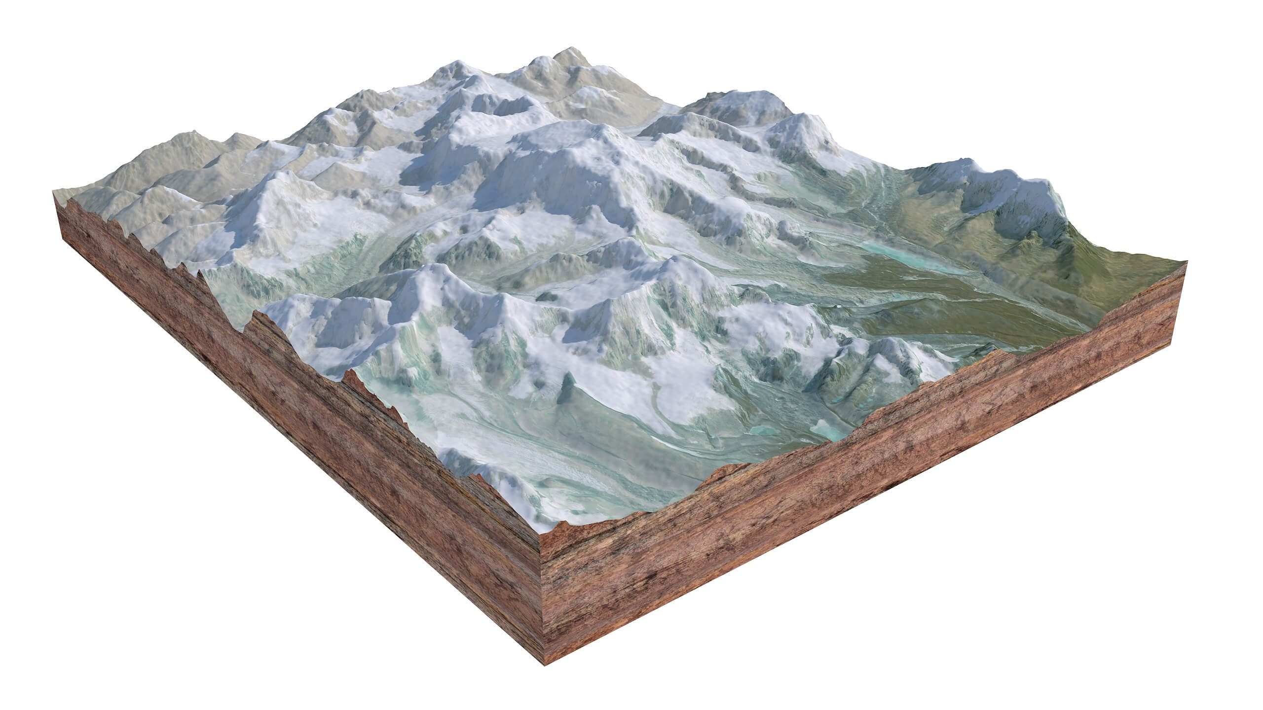 Jongsong Mountain China India Nepal Terrain 3D Model by 3dstudio