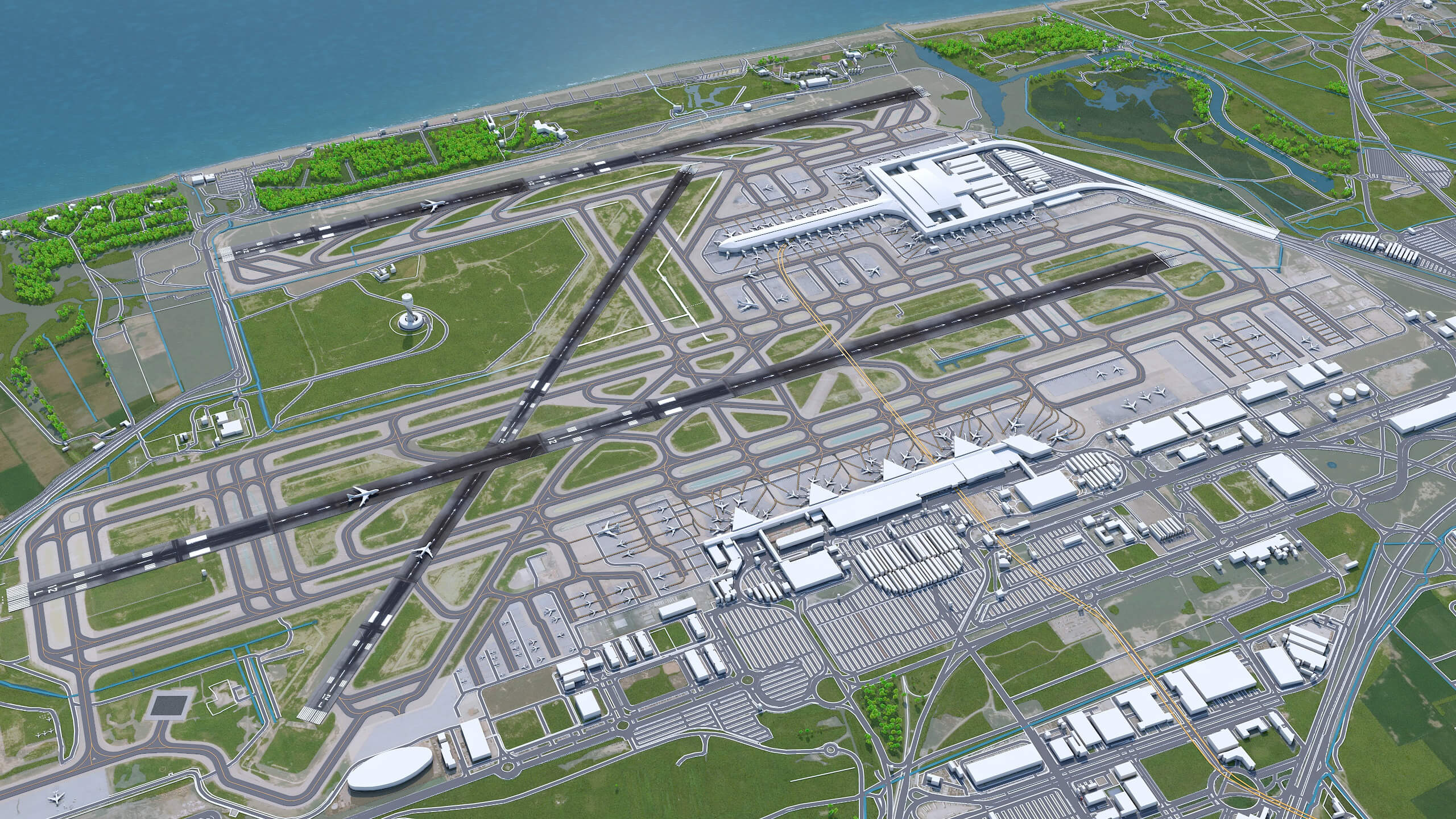 Josep Tarradellas Barcelona-El Prat Airport 3D Model by 3dstudio