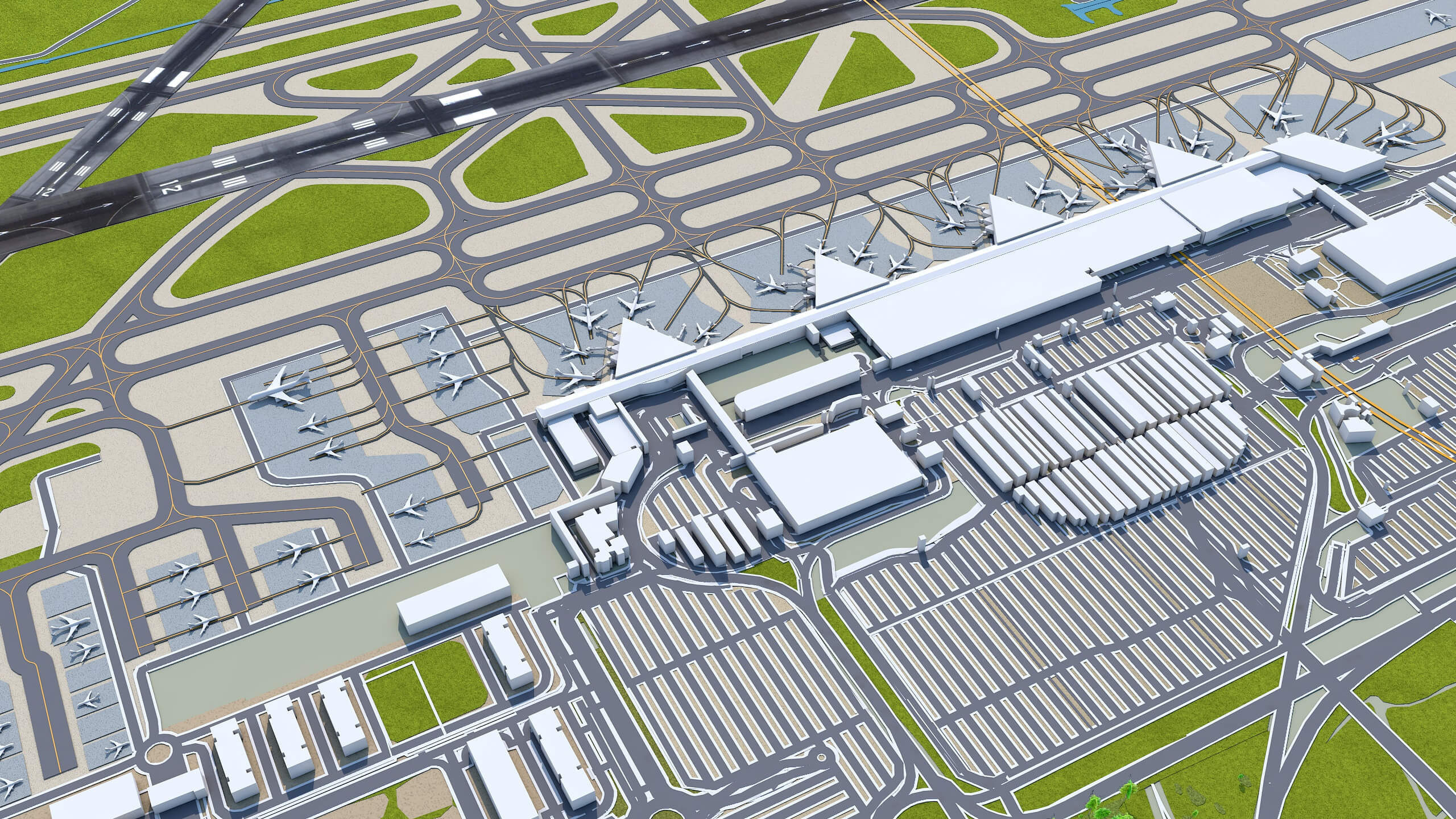 Josep Tarradellas Barcelona-El Prat Airport 3D Model by 3dstudio