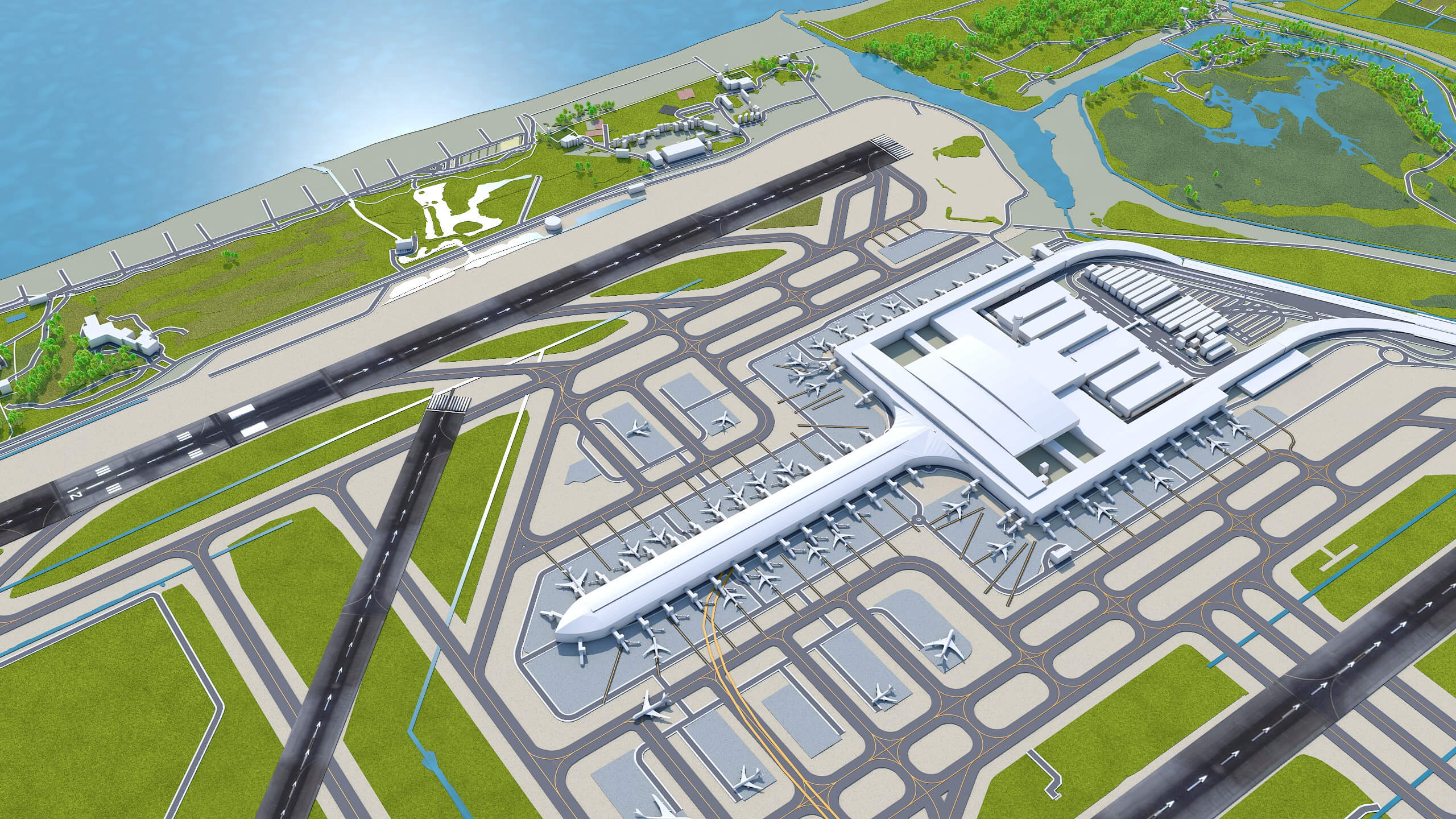 Josep Tarradellas Barcelona-El Prat Airport 3D Model by 3dstudio