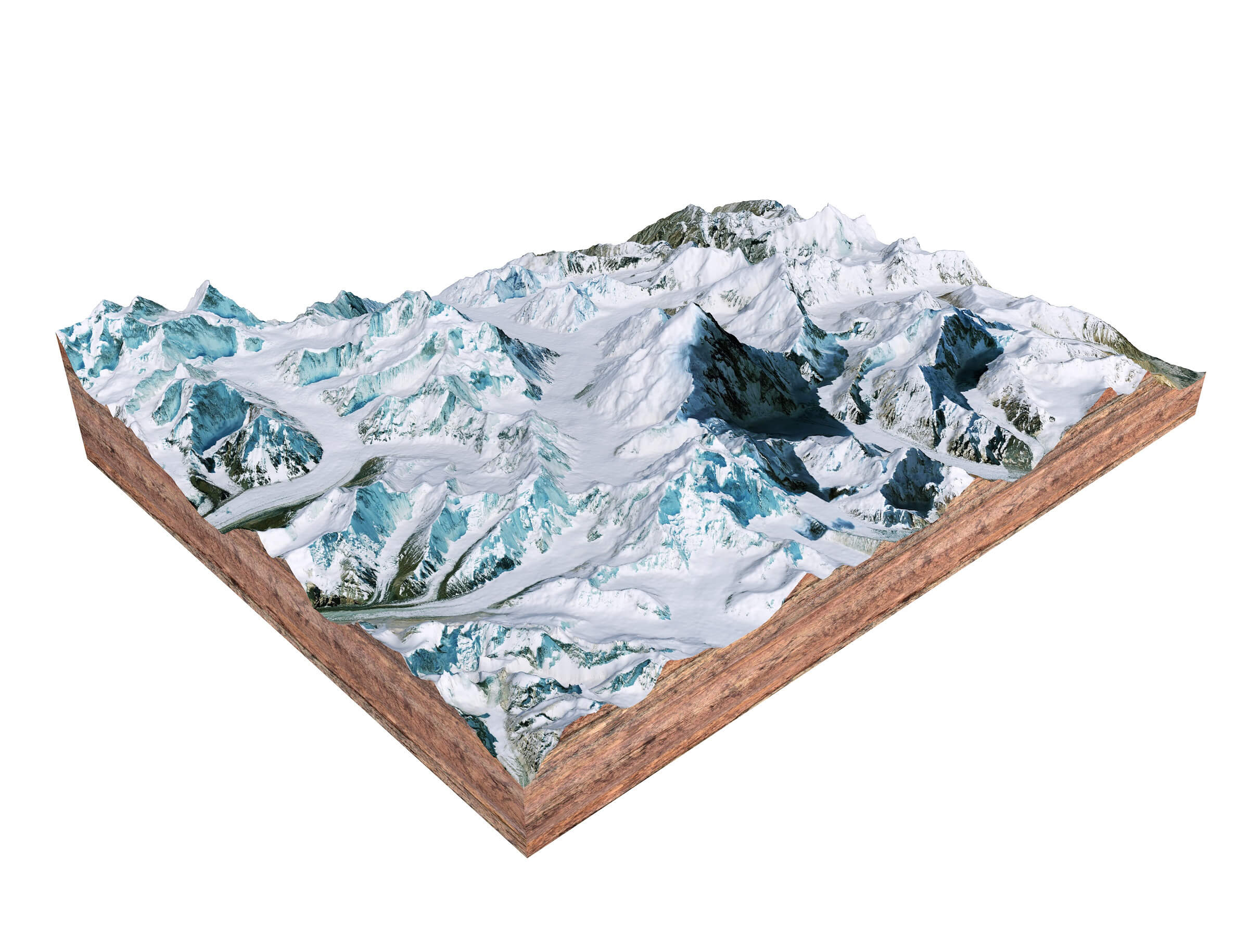 K2 Mountain Pakistan Terrain 3D Model by 3dstudio