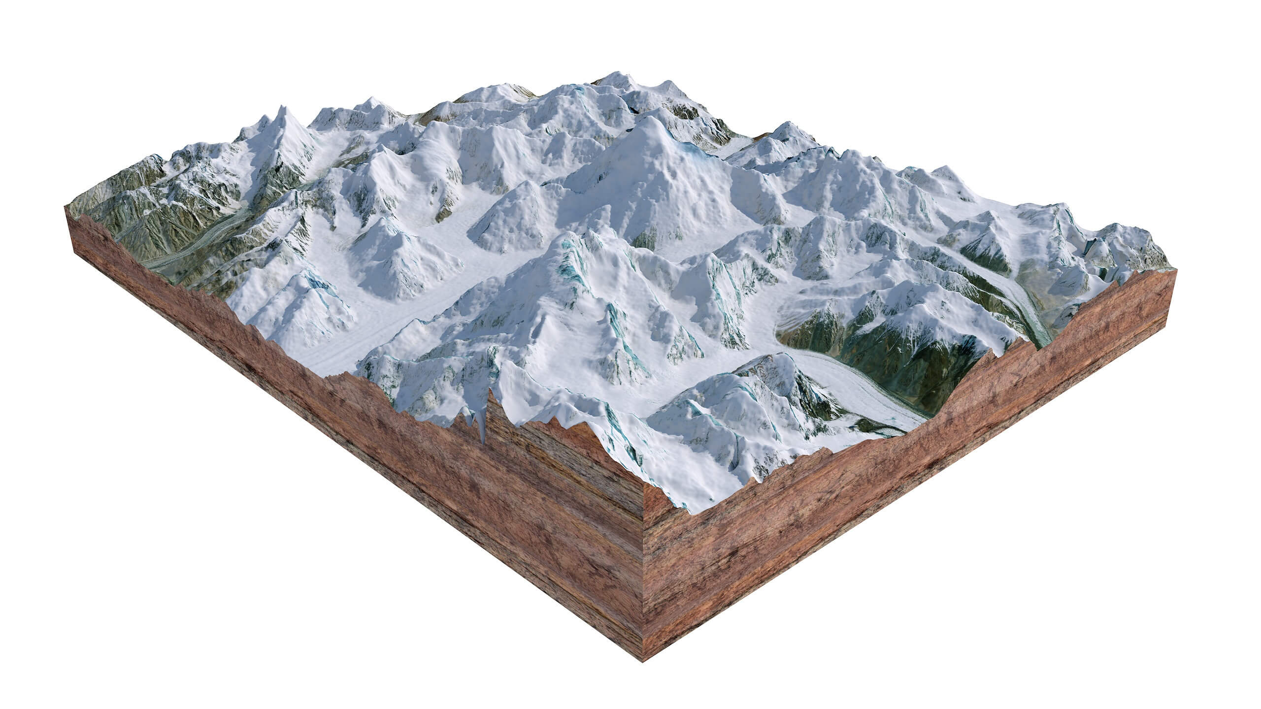 K2 Mountain Pakistan Terrain 3D Model by 3dstudio