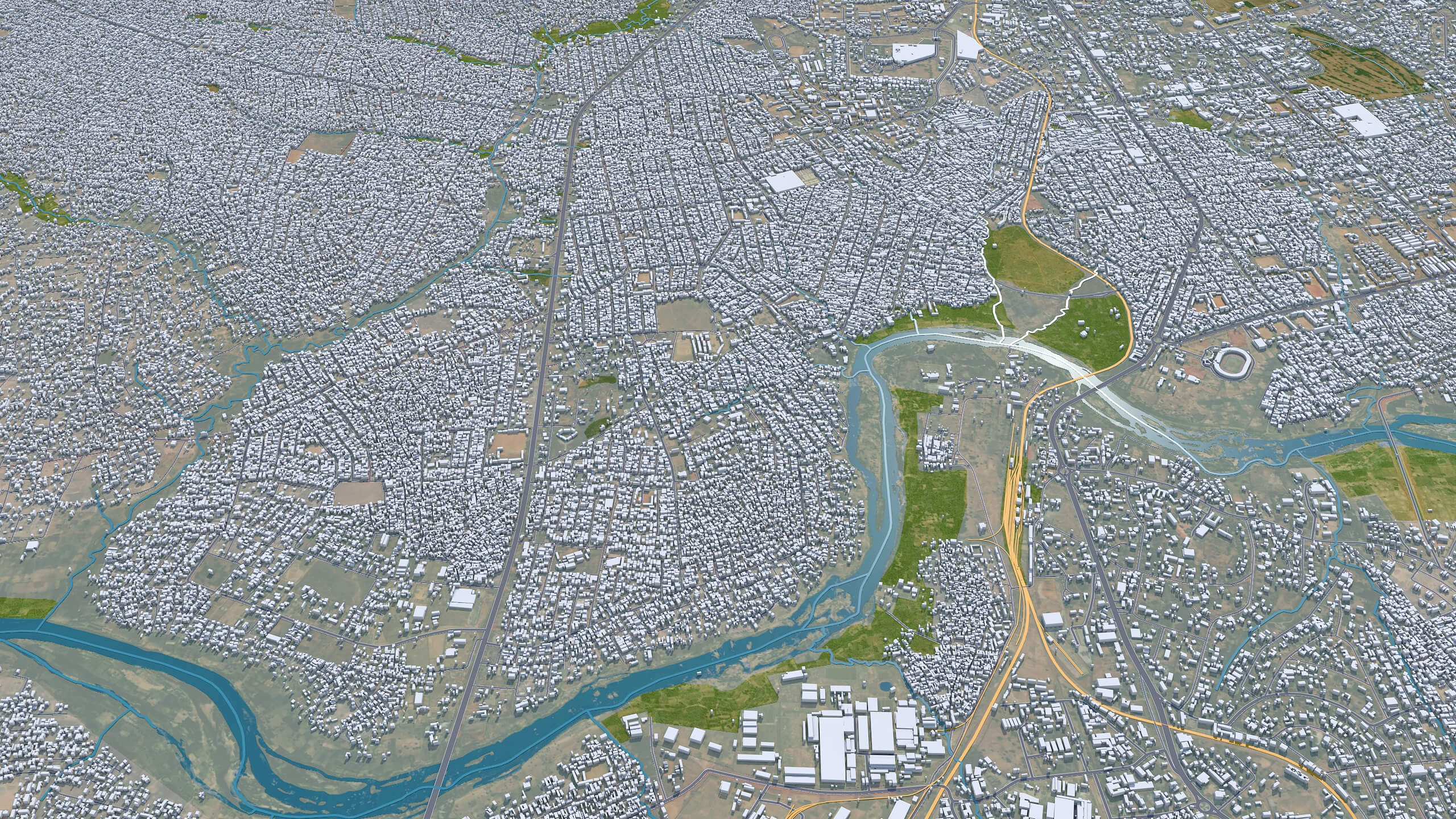 Kaduna City Nigeria 3D Model 25km by 3dstudio