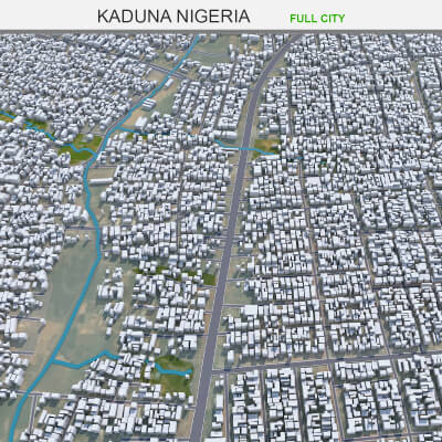 Kaduna City Nigeria 3D Model 25km by 3dstudio