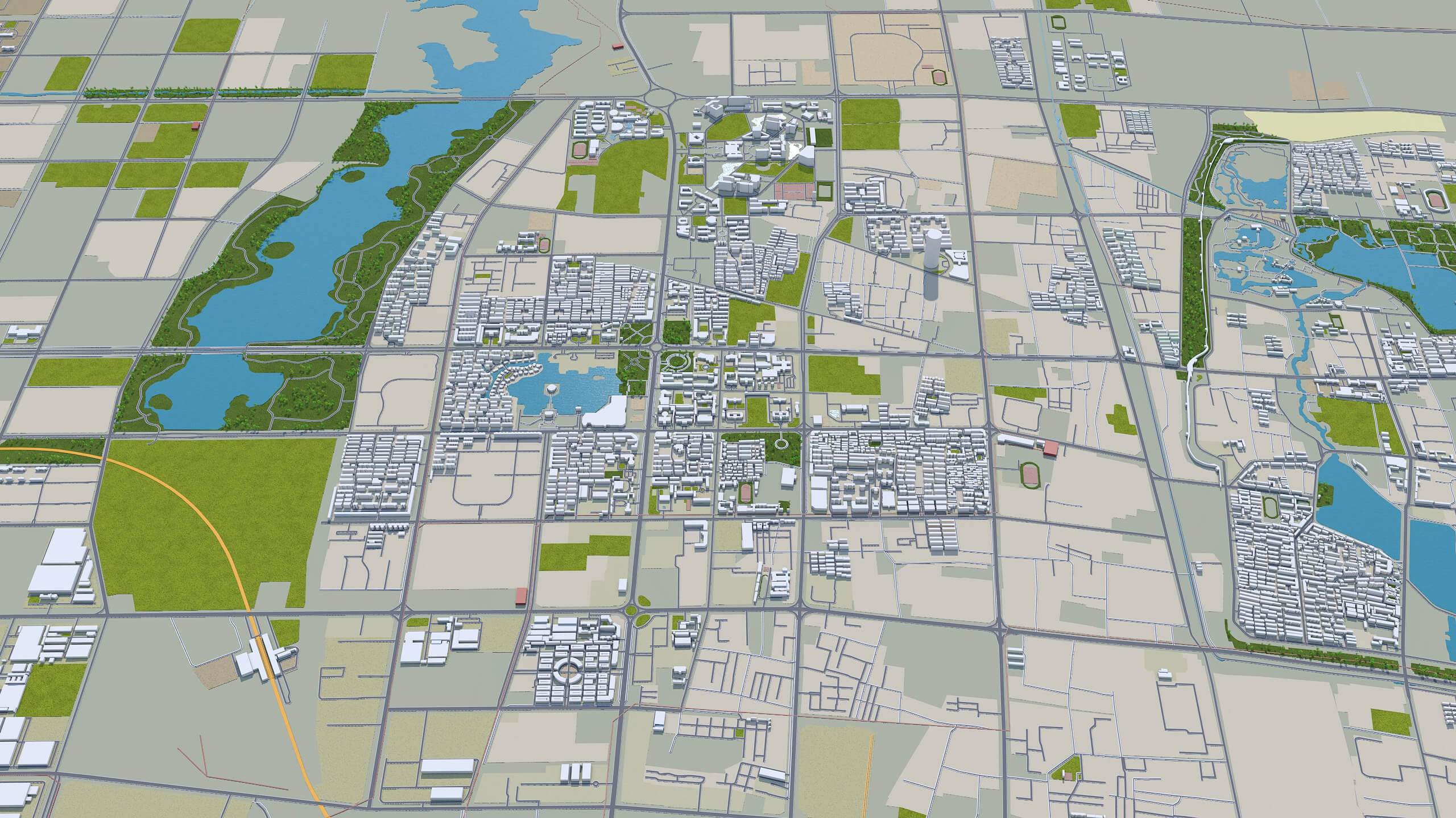 Kaifeng Henan City China 3D Model 40km by 3dstudio